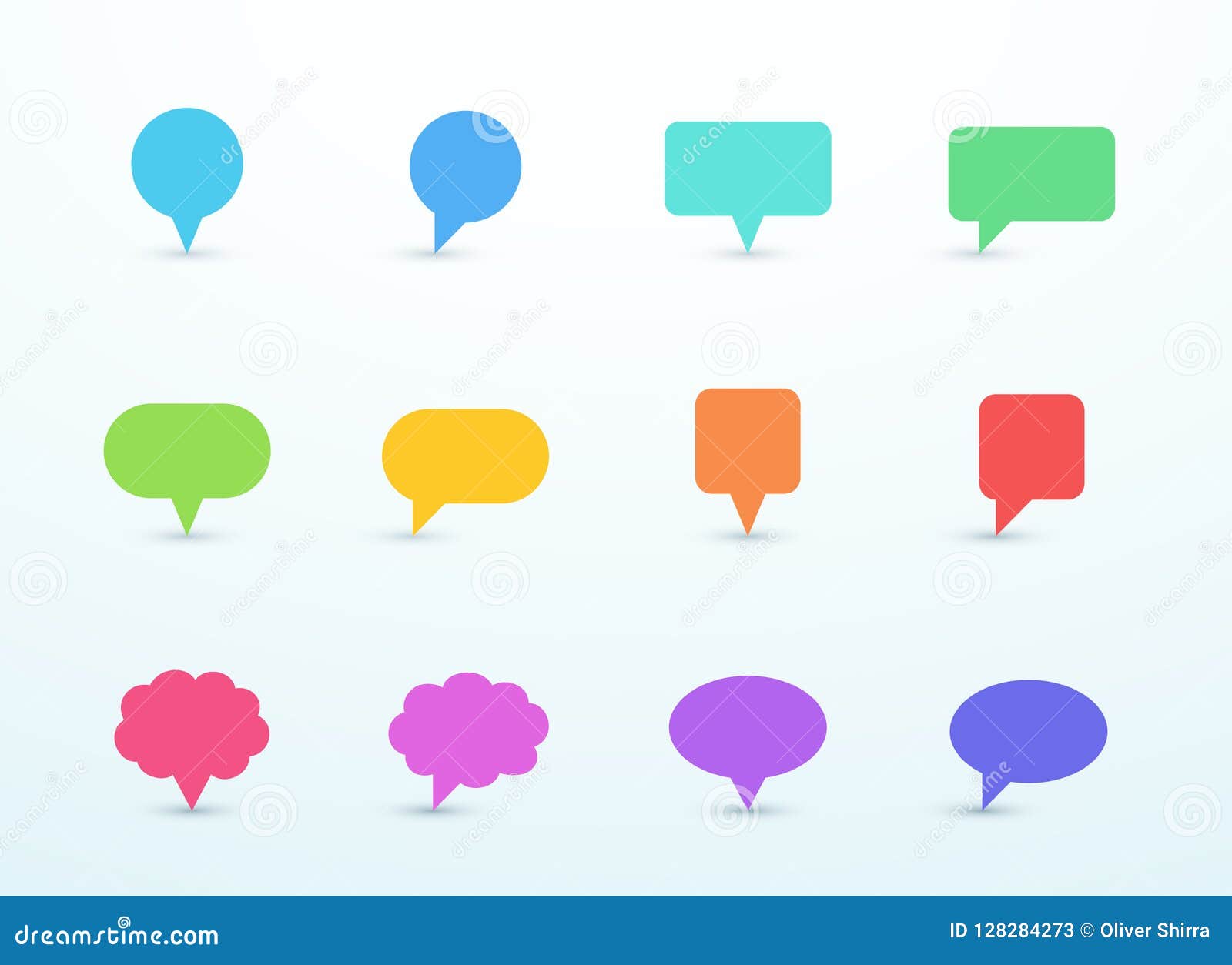 Vector Upright Speech Bubble Sign Shapes Set Stock Vector ...