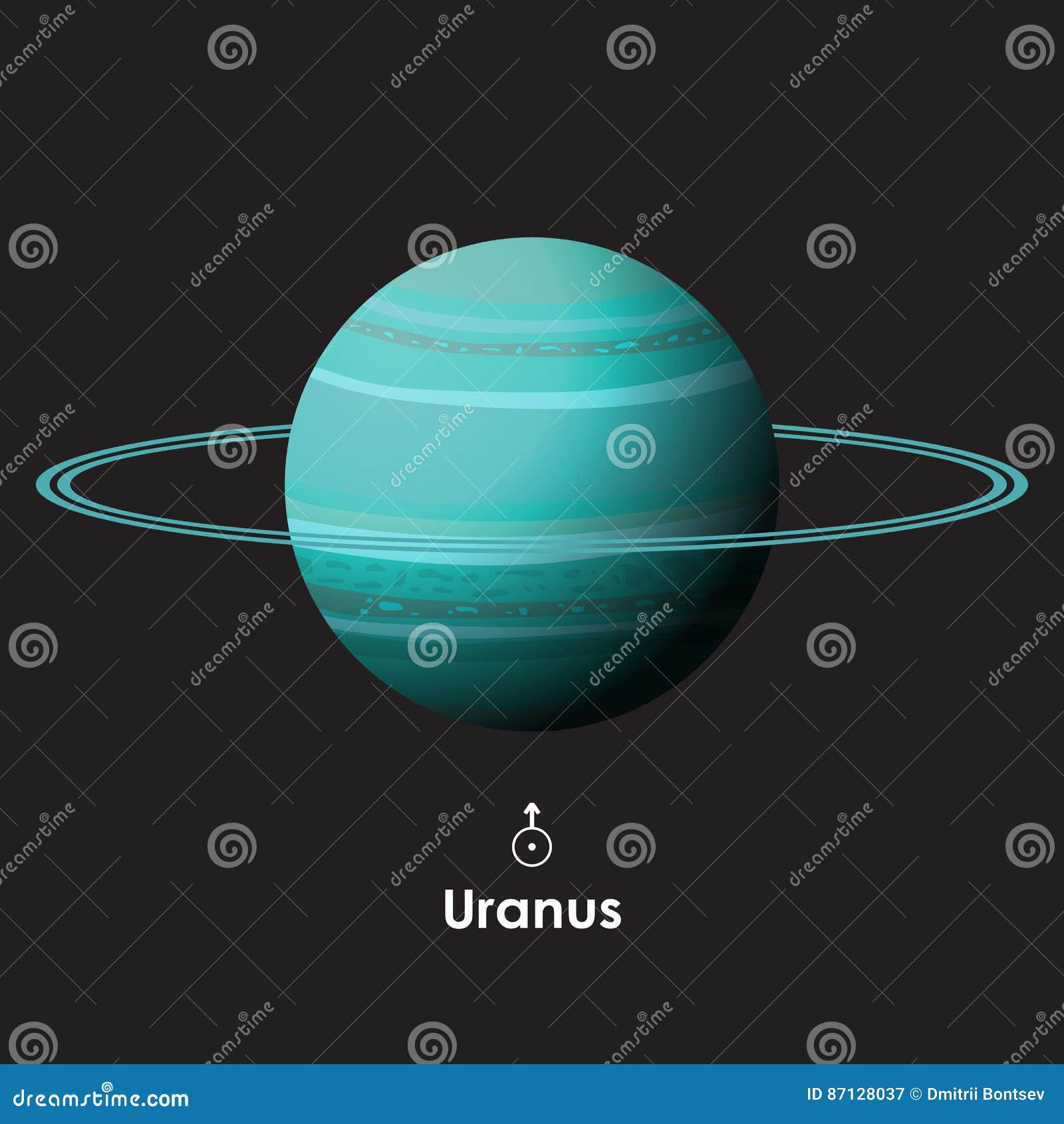Vector Uranus on Background with Symbol Stock Vector - Illustration of ...