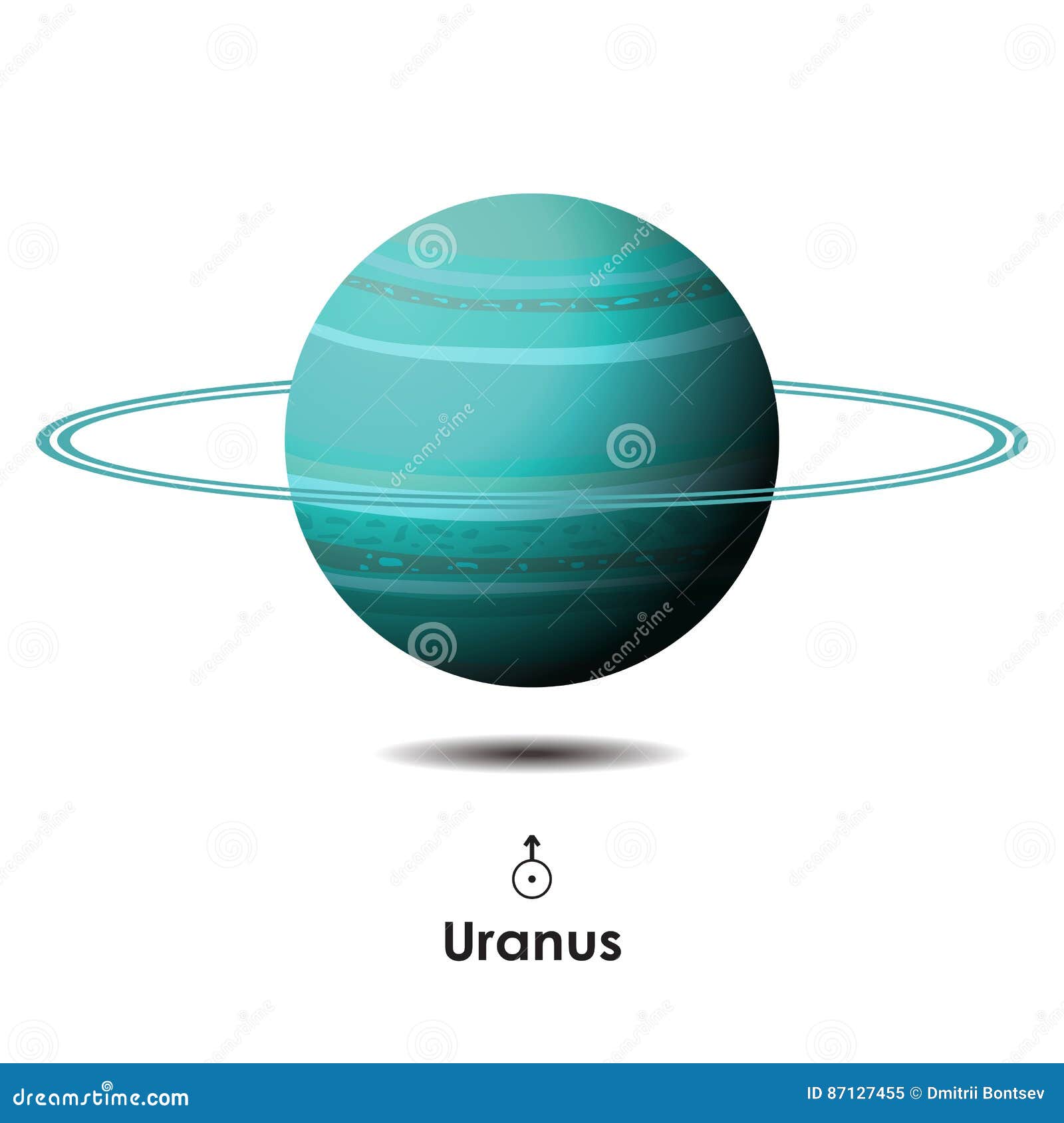 Vector Uranus on Background with Symbol Stock Vector - Illustration of ...