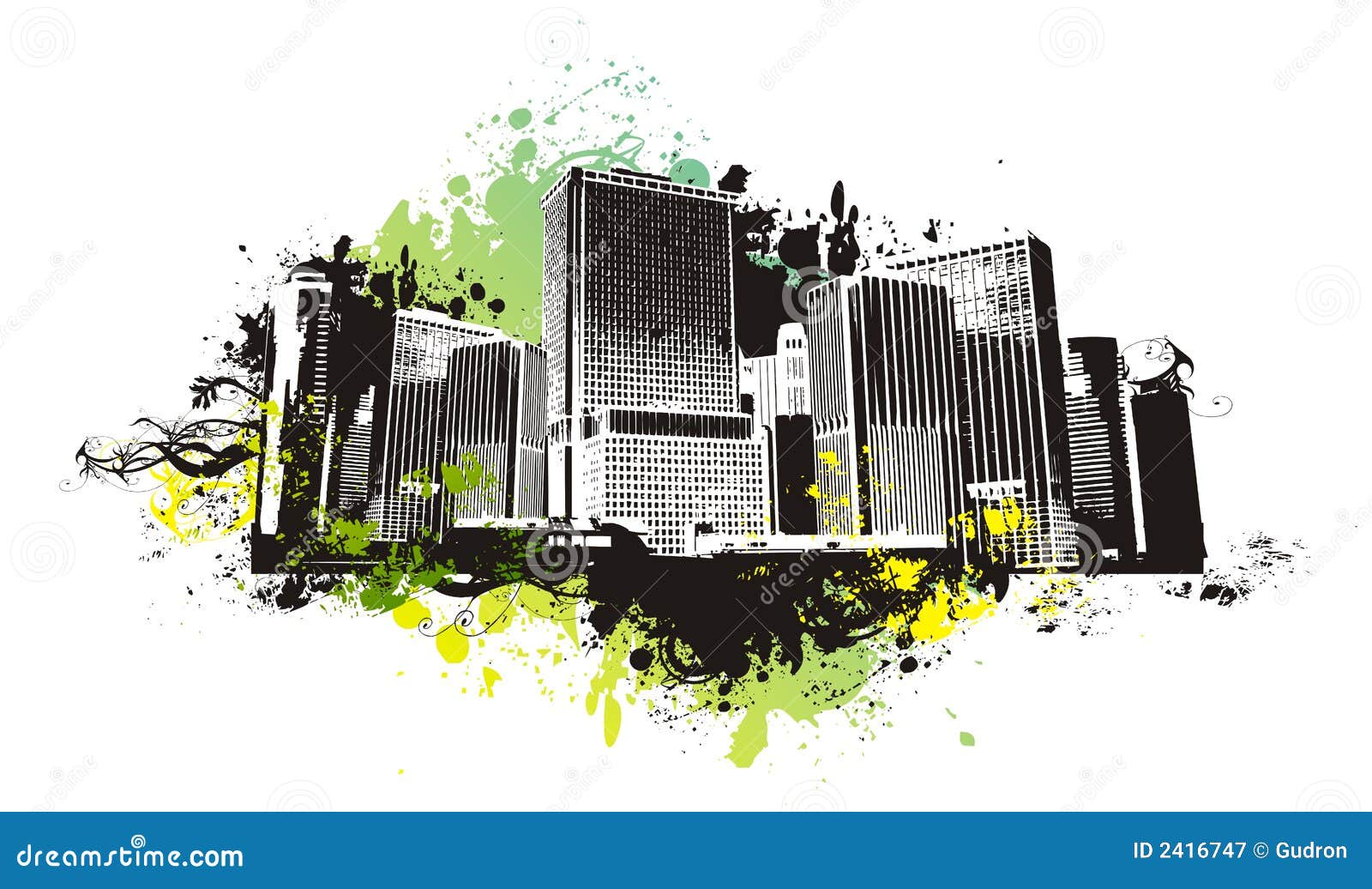 Vector urban scene stock vector. Illustration of rainbow - 2416747