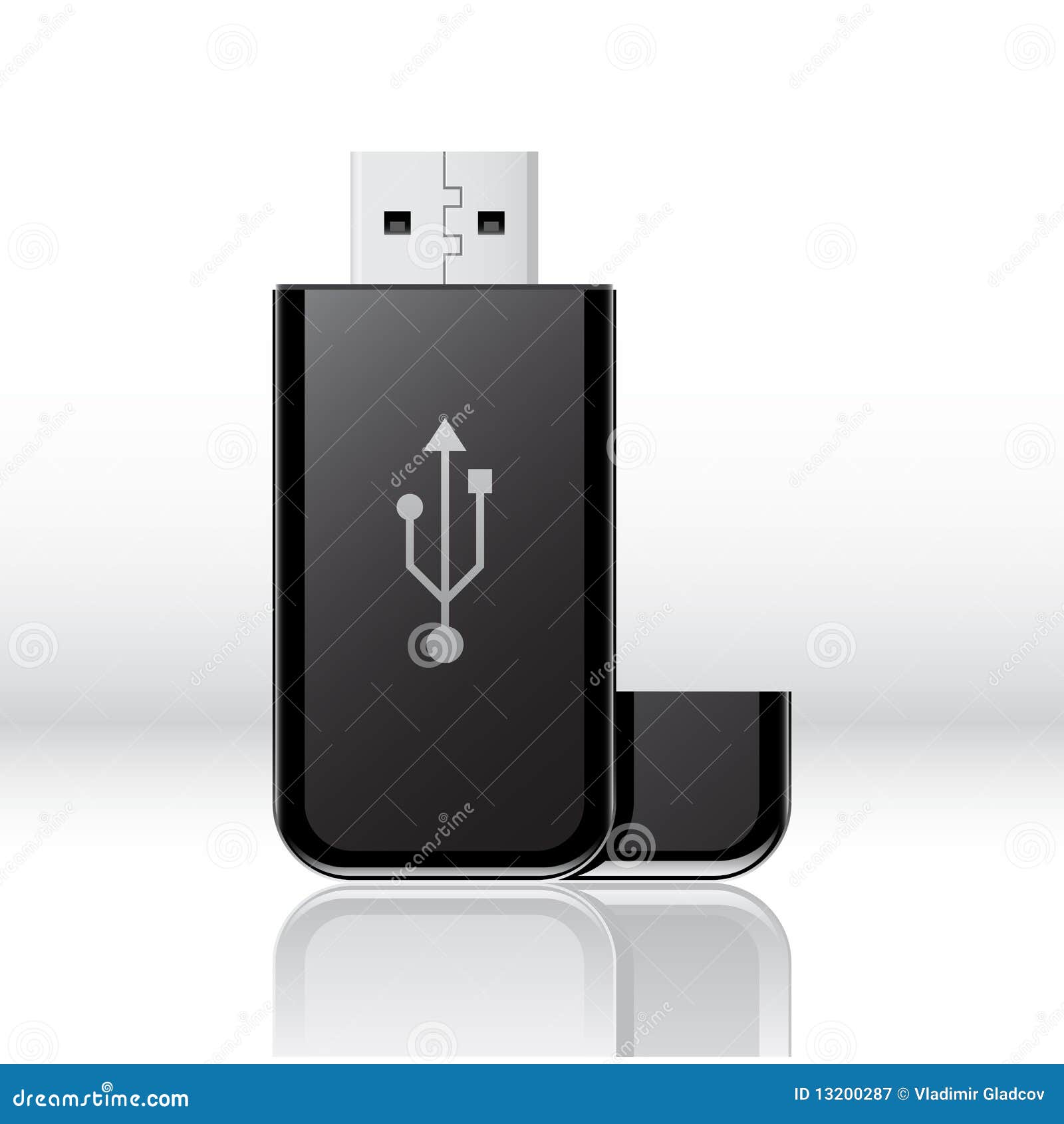 Vector USB flash drive stock vector. Illustration of digital - 13200287