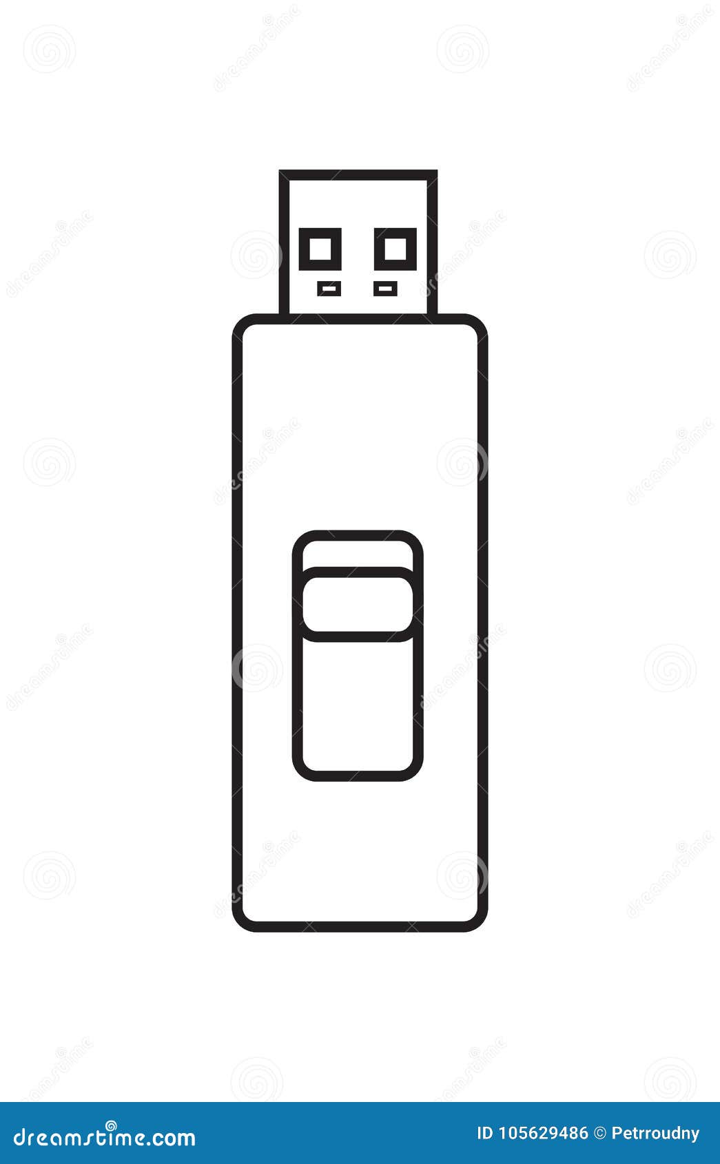 Vector usb flash drive stock vector. Illustration of device - 105629486