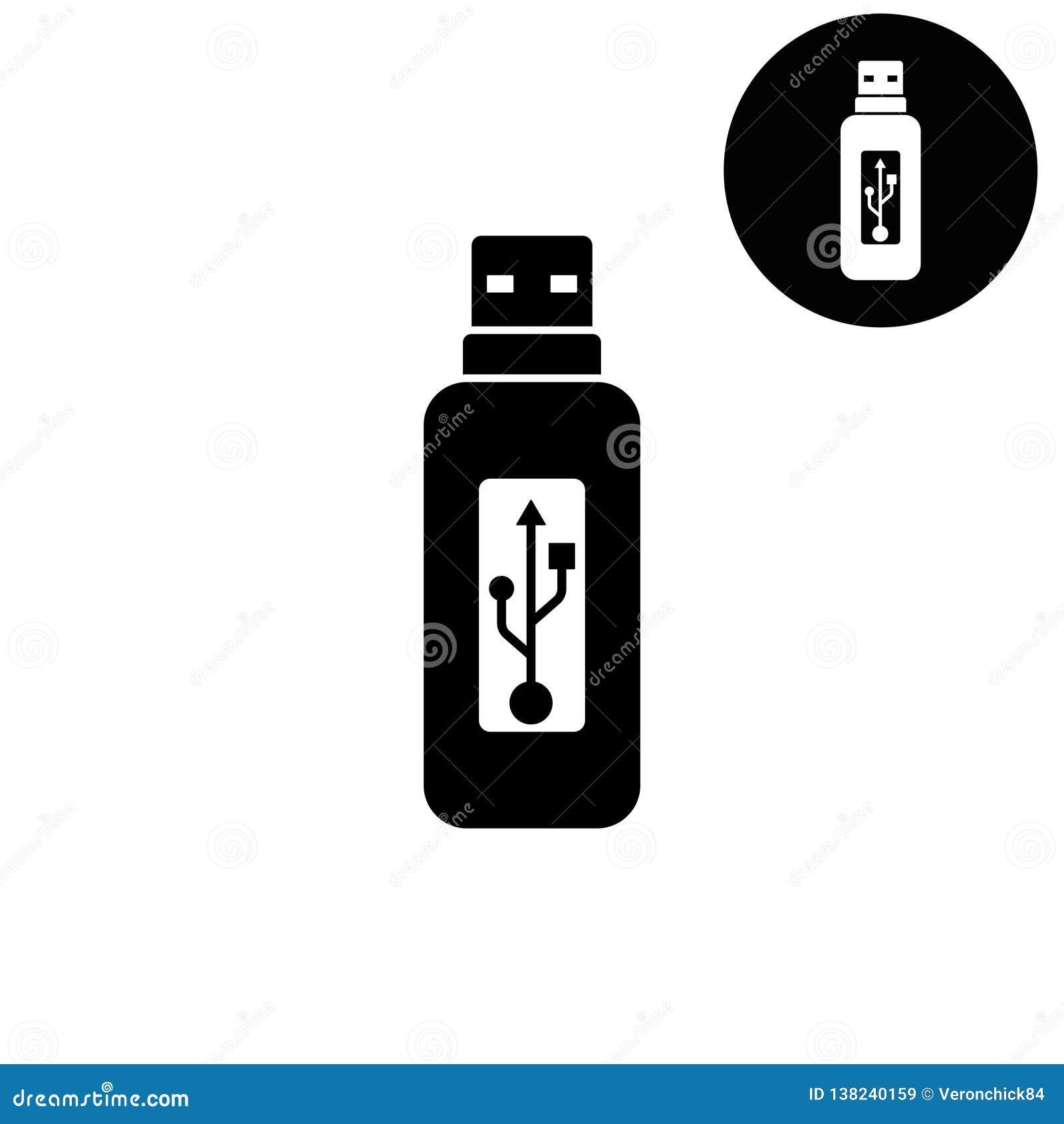 Vector Usb Flash Drive - White Vector Icon Stock Vector - Illustration ...