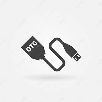 Vector USB OTG cable icon stock vector. Illustration of logo - 52560748