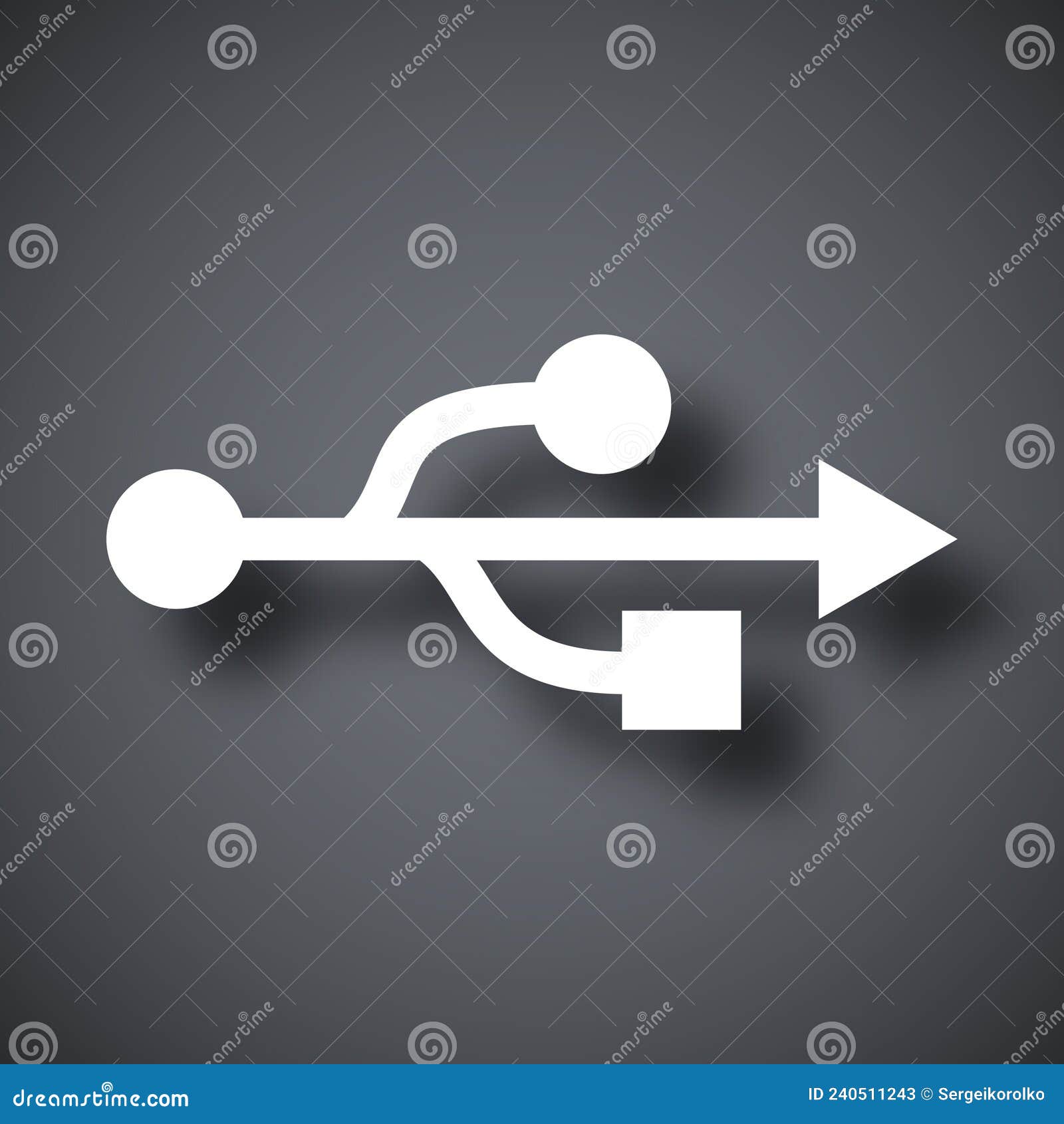 Vector usb sign stock vector. Illustration of icon, cable - 240511243