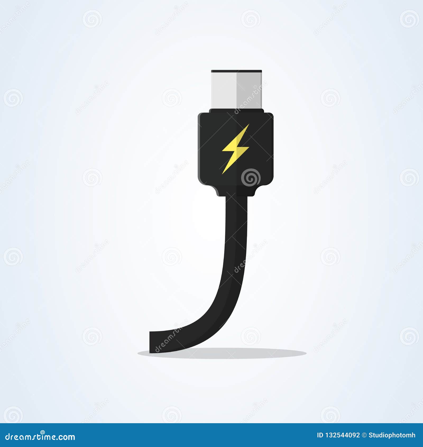 Vector Usb Type-c and Usb-c Charge Flat. Charger Illustration Cable ...