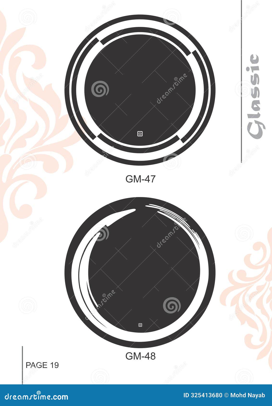 Led Mirror with Touch Sensor Design Stencil Cdr X6 Stock Vector ...