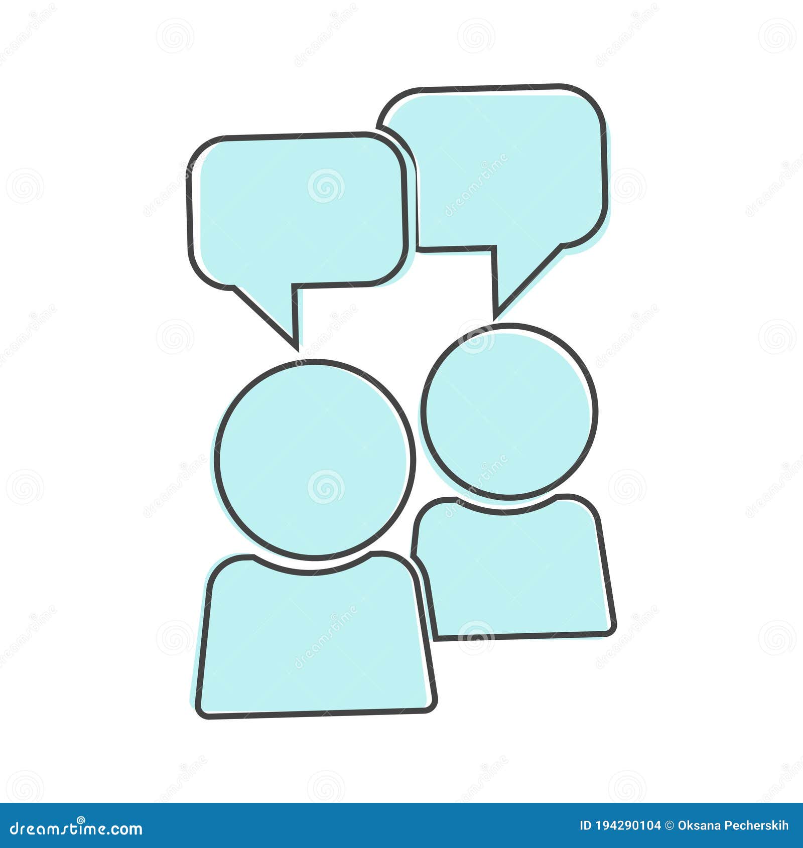 Vector User Chat Icon. Symbol of Interaction of People with a Cloud of ...