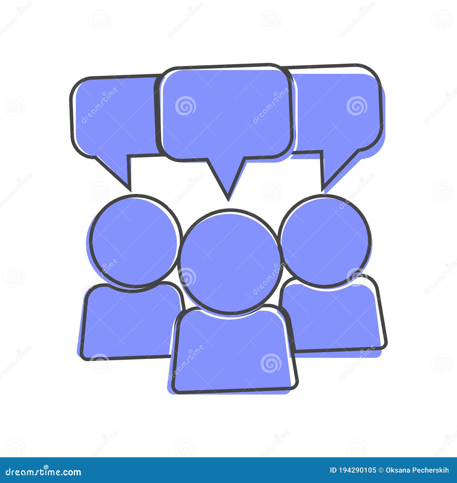 Vector User Chat Icon. Symbol of Interaction of People with a Cloud of ...