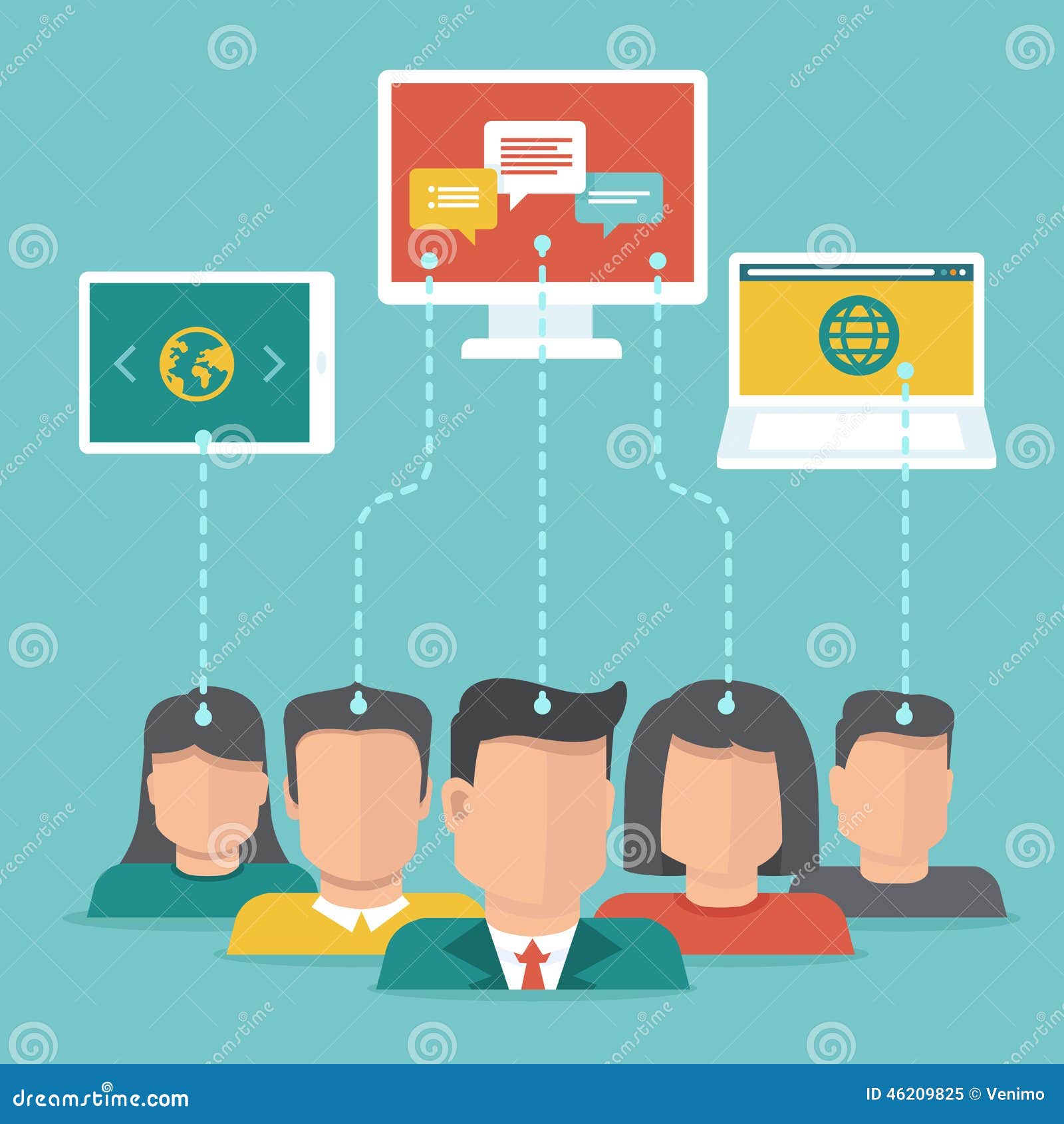 Vector User Generated Content Concept in Flat Style Stock Vector ...