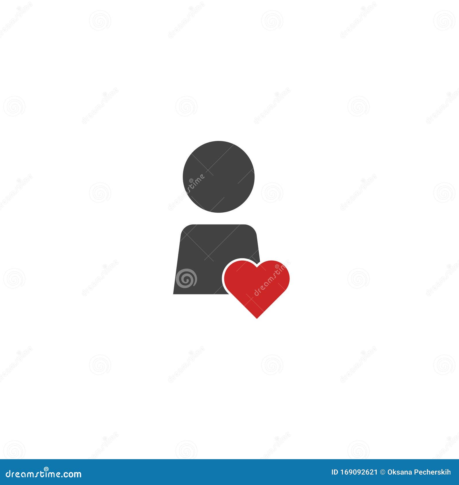 Vector User and Heart Icon on White Isolated Background Stock Vector ...