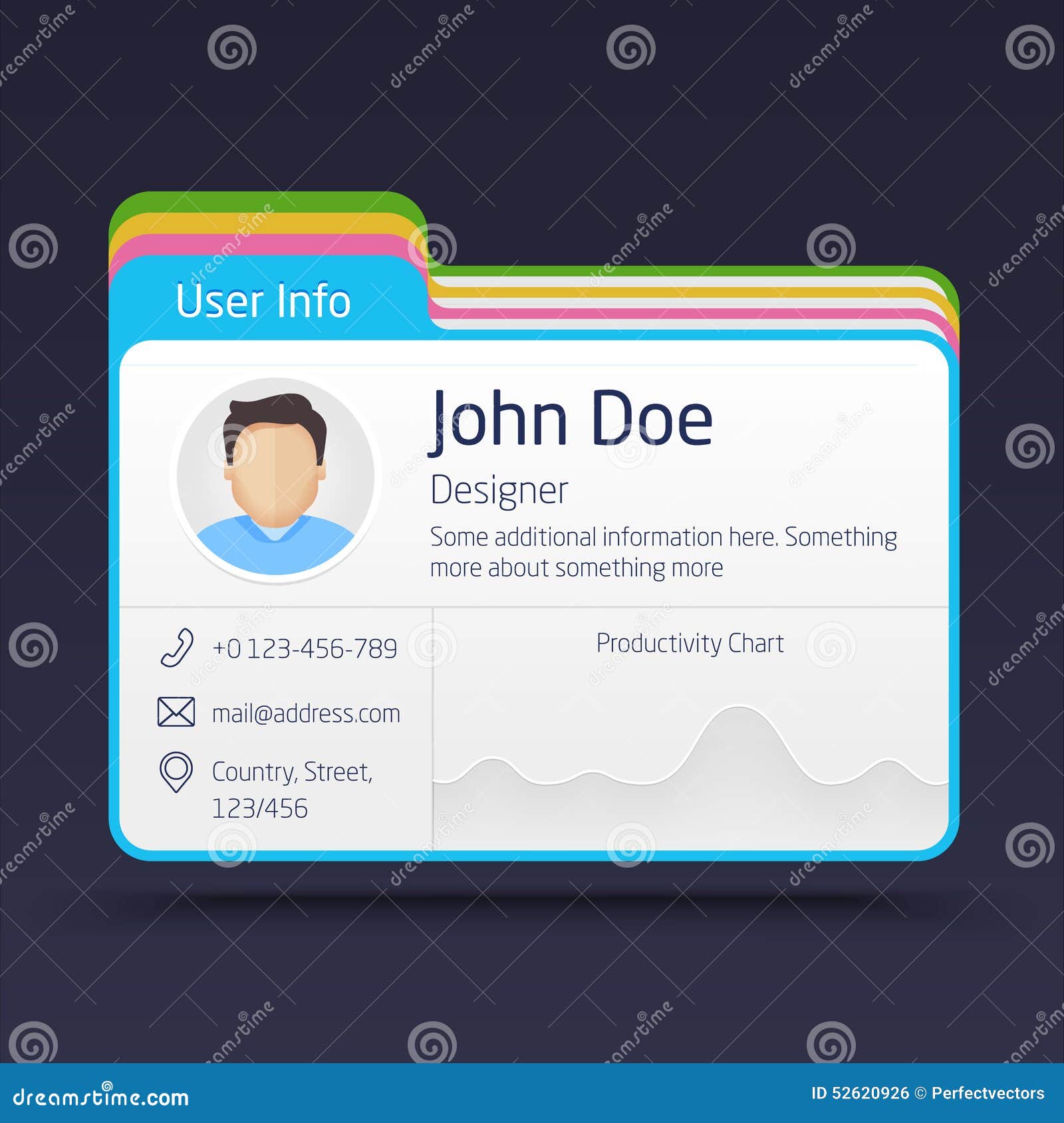 Vector User Info Card stock vector. Illustration of hiring - 52620926