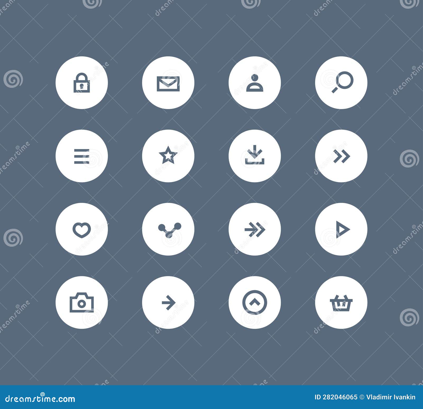 Vector User Interface Button Set Stock Vector Illustration Of