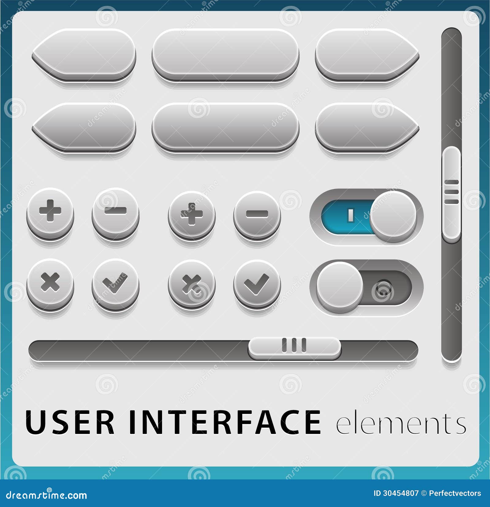 Vector User Interface Set Including Chrome Switches | CartoonDealer.com ...