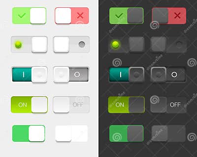 Vector User Interface Set Including Different Switches Stock Vector ...