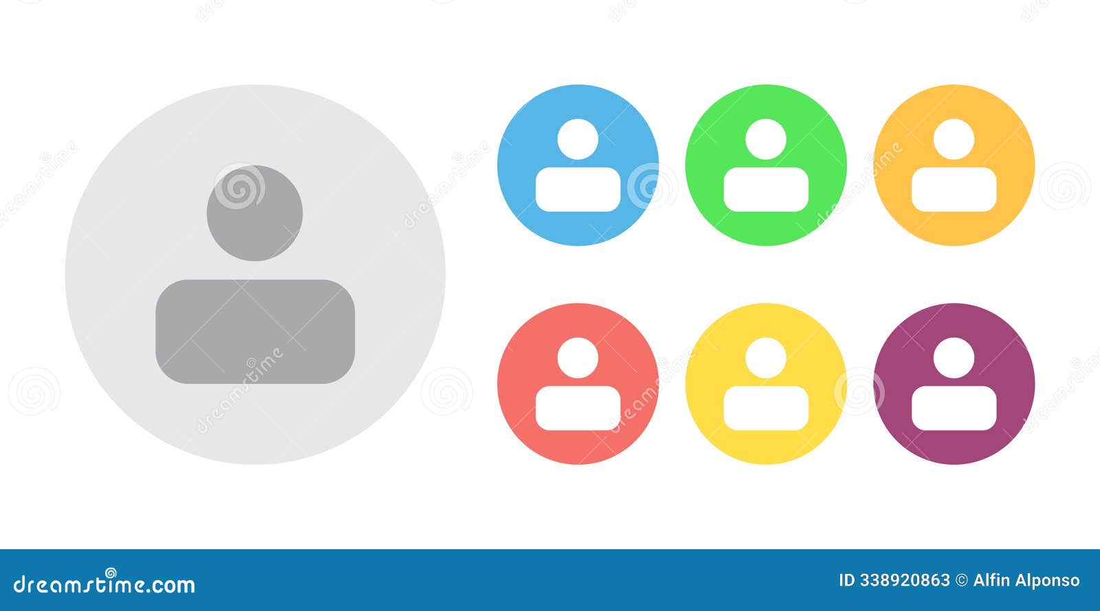 Vector User Profile Icon in Multiple Color Stock Vector - Illustration ...