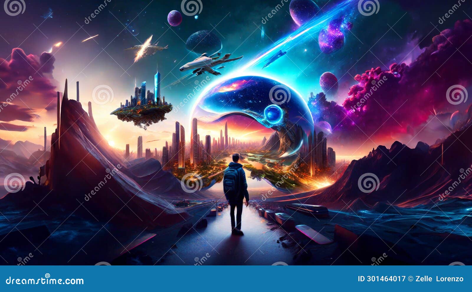 Vector Utopia: Reality Escapes in Artistry Stock Illustration ...