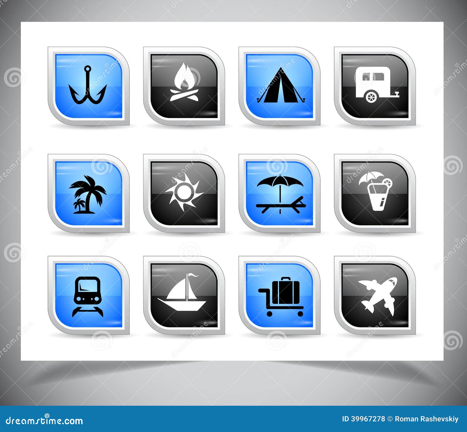 Vector vacation buttons stock illustration. Illustration of shadow ...