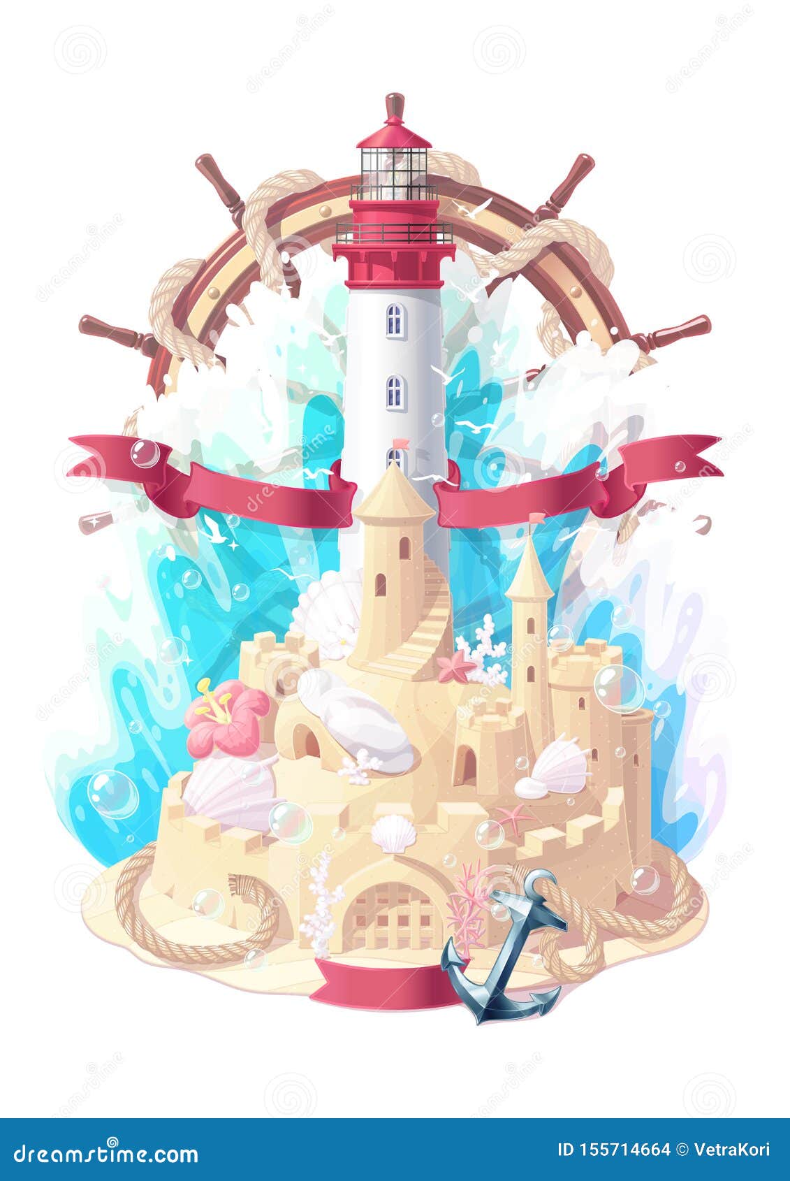 Vector Vacation Sea Beach Collage | CartoonDealer.com #155714664