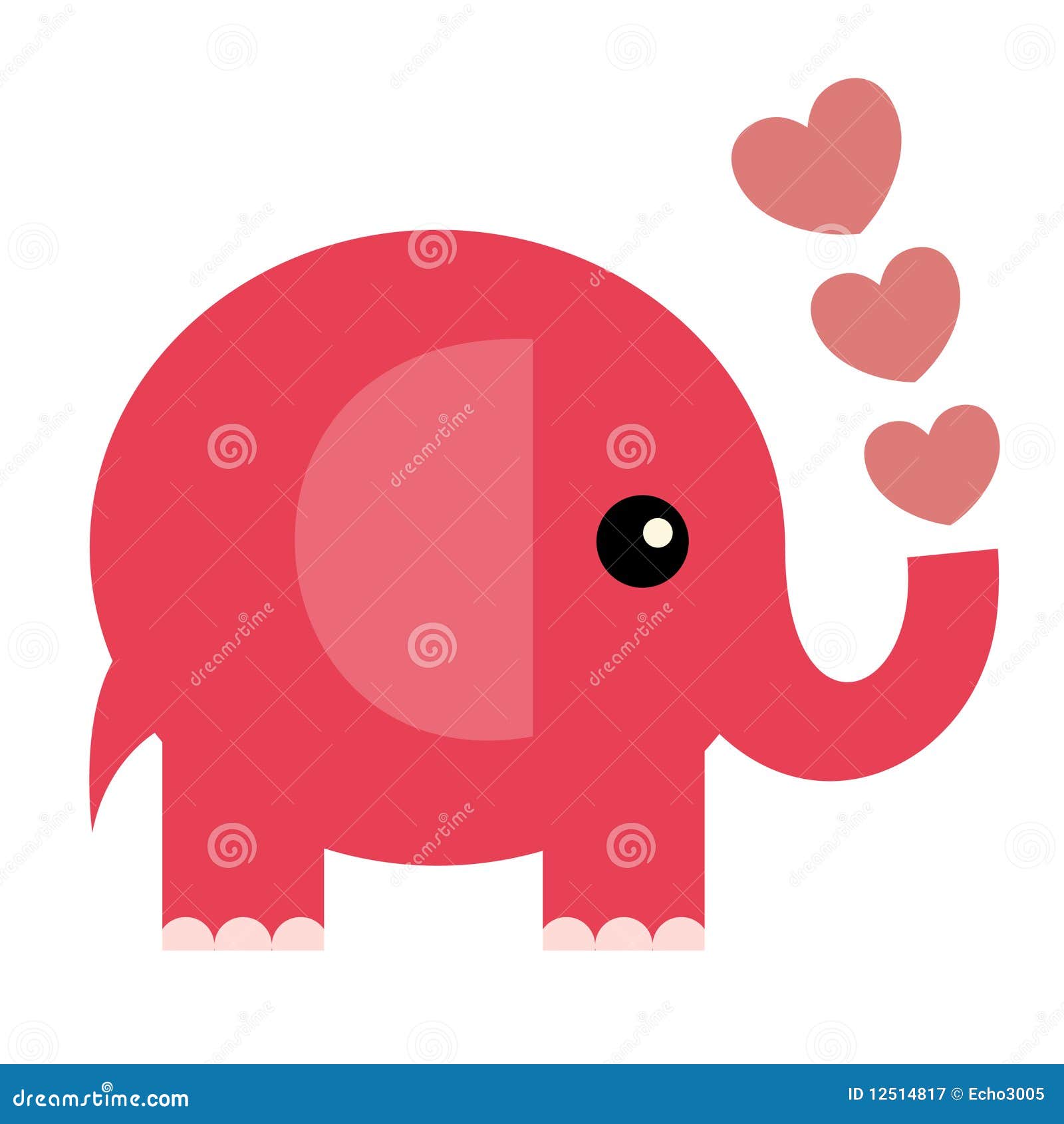 Vector Valentijnskaartkaart (olifant) Vector Illustratie - Illustration ...