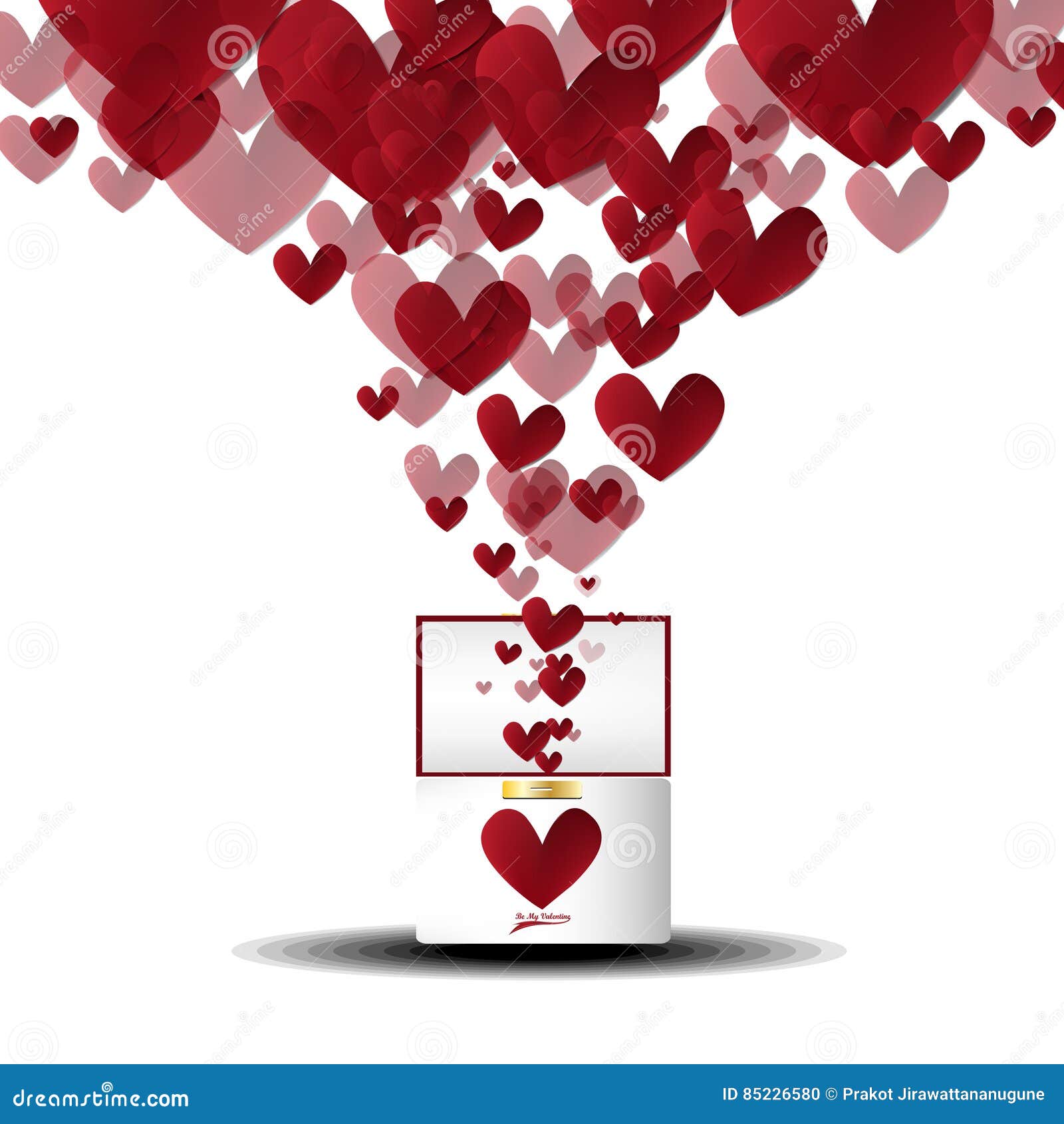 Vector Valentine Ring Box Flow Heart Stock Vector - Illustration of ...