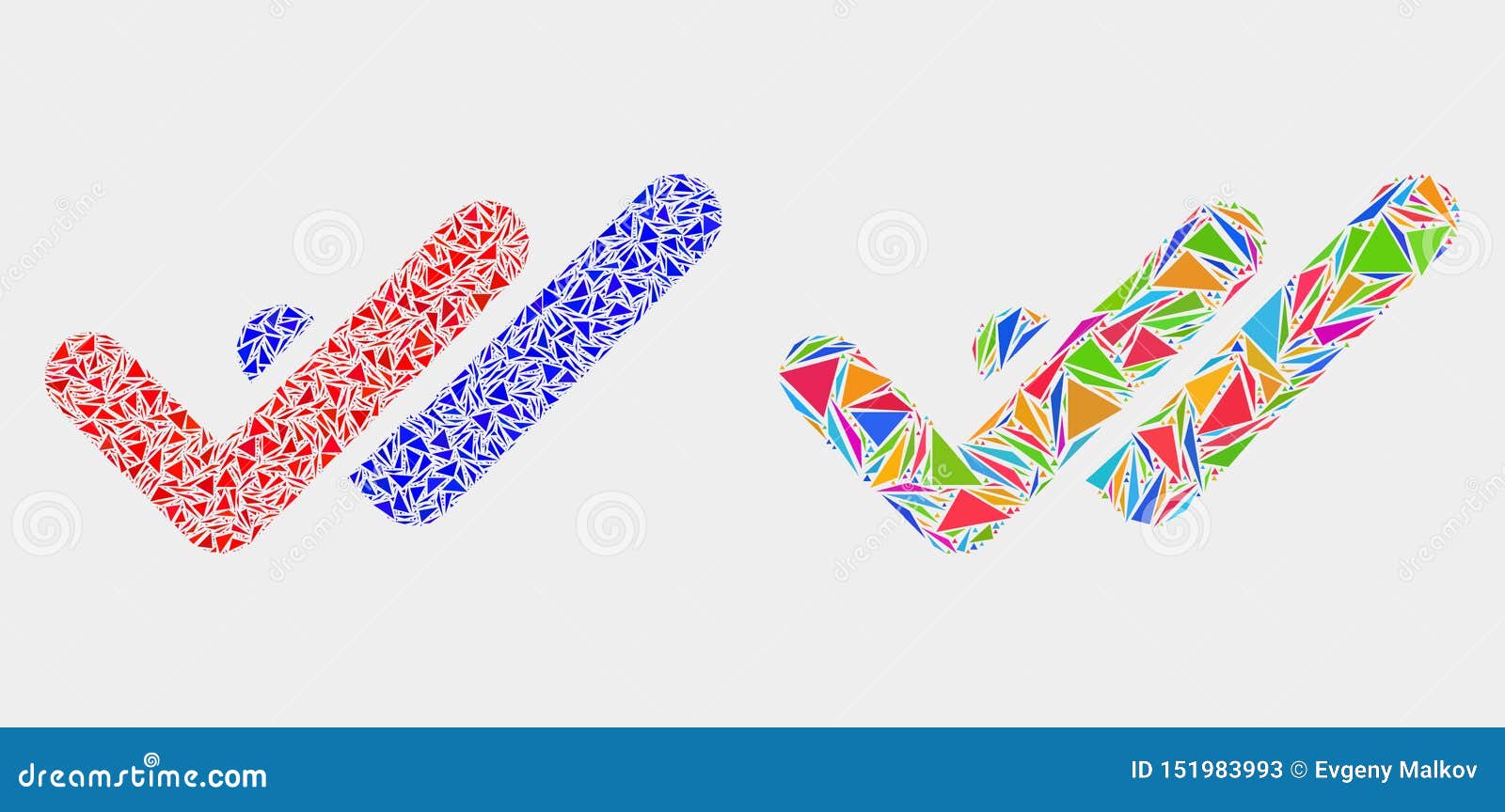 Vector Valid Ticks Mosaic Icon of Triangles Stock Vector - Illustration ...