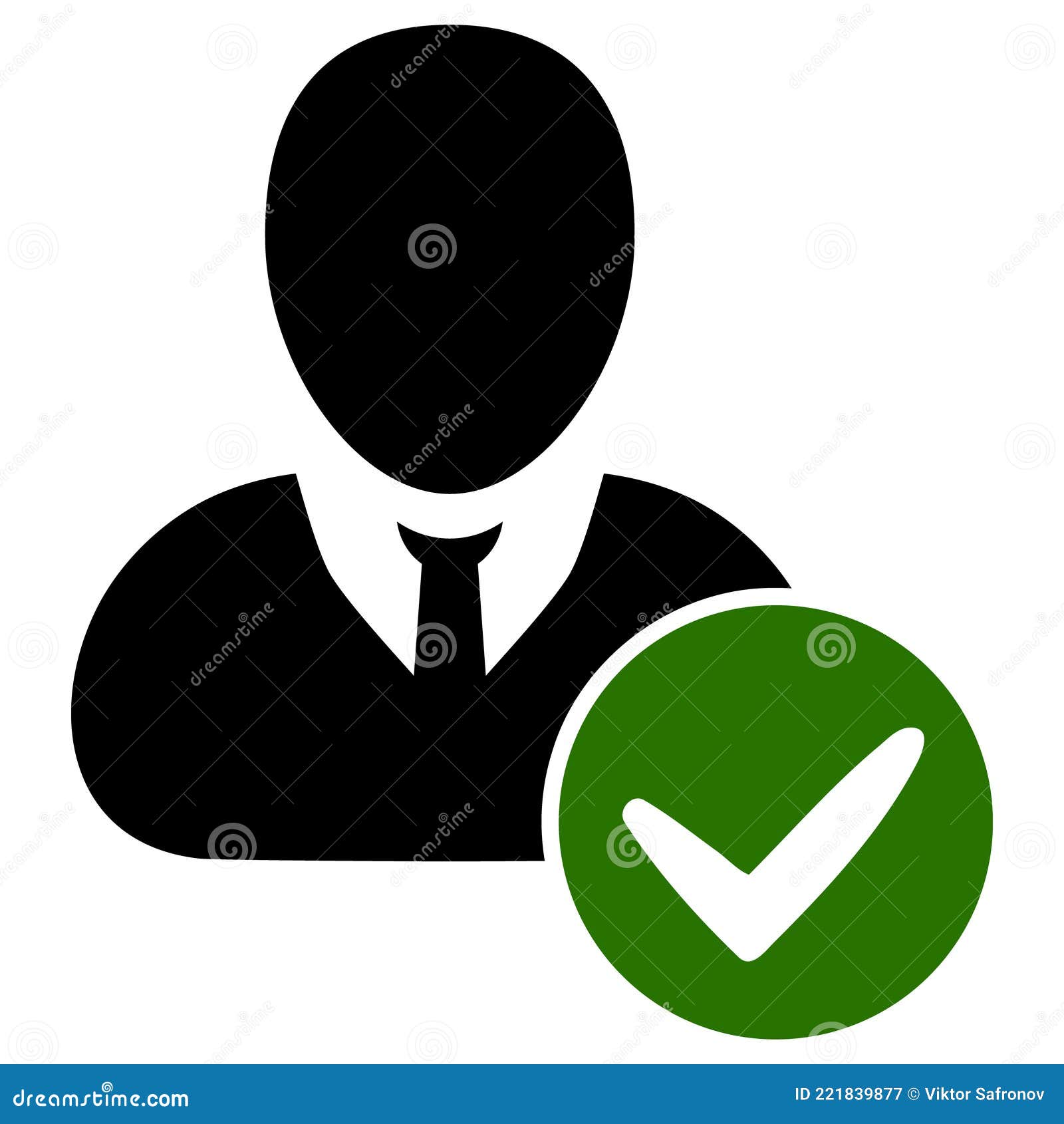 Vector Valid User Flat Icon Image Stock Vector - Illustration of ...