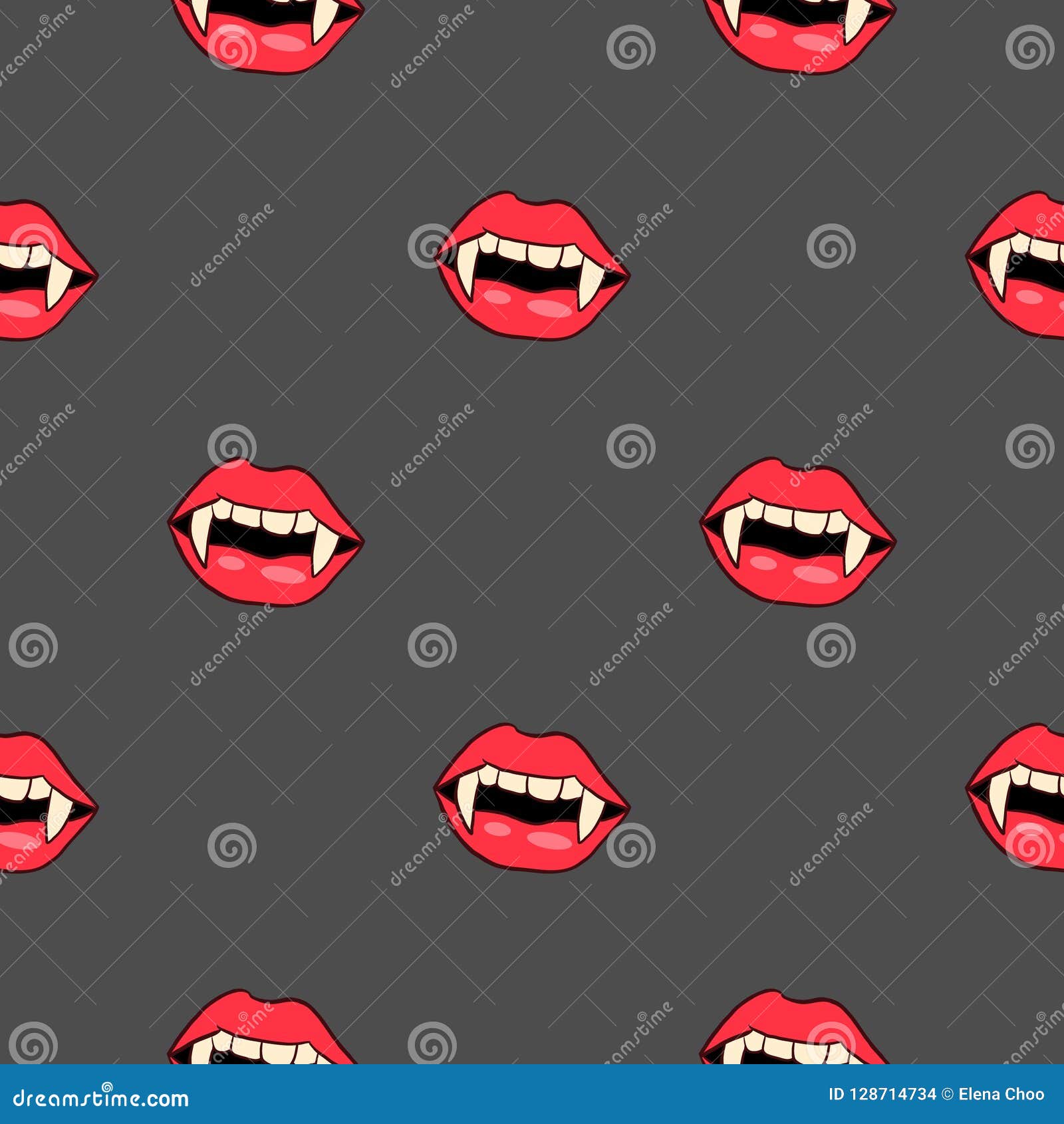 Vector Vampire with Fangs Halloween Pattern Etc Stock Vector - Illustration of halloween ...