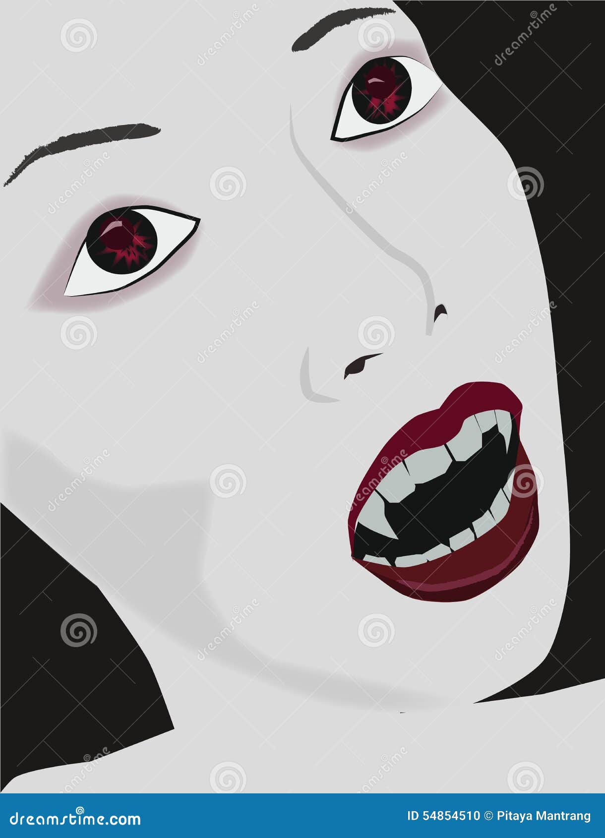 Vector vampire girl stock vector. Illustration of portrait - 54854510