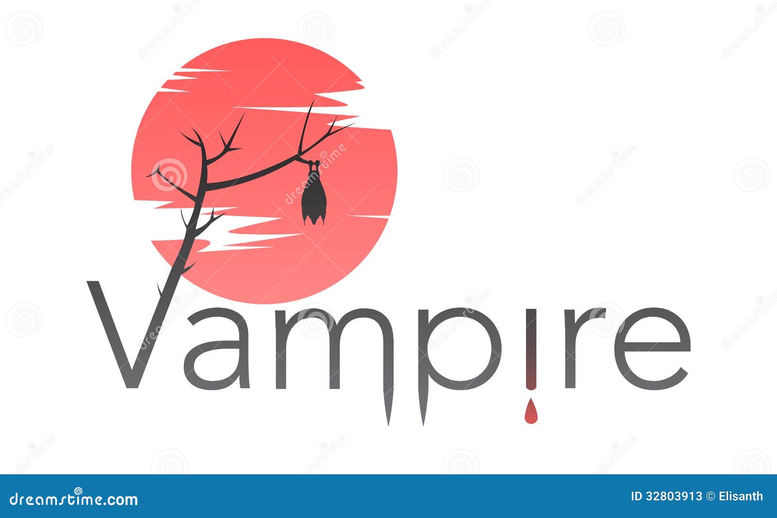 Vector Vampire Text with Bloody Moon Stock Vector - Illustration of ...