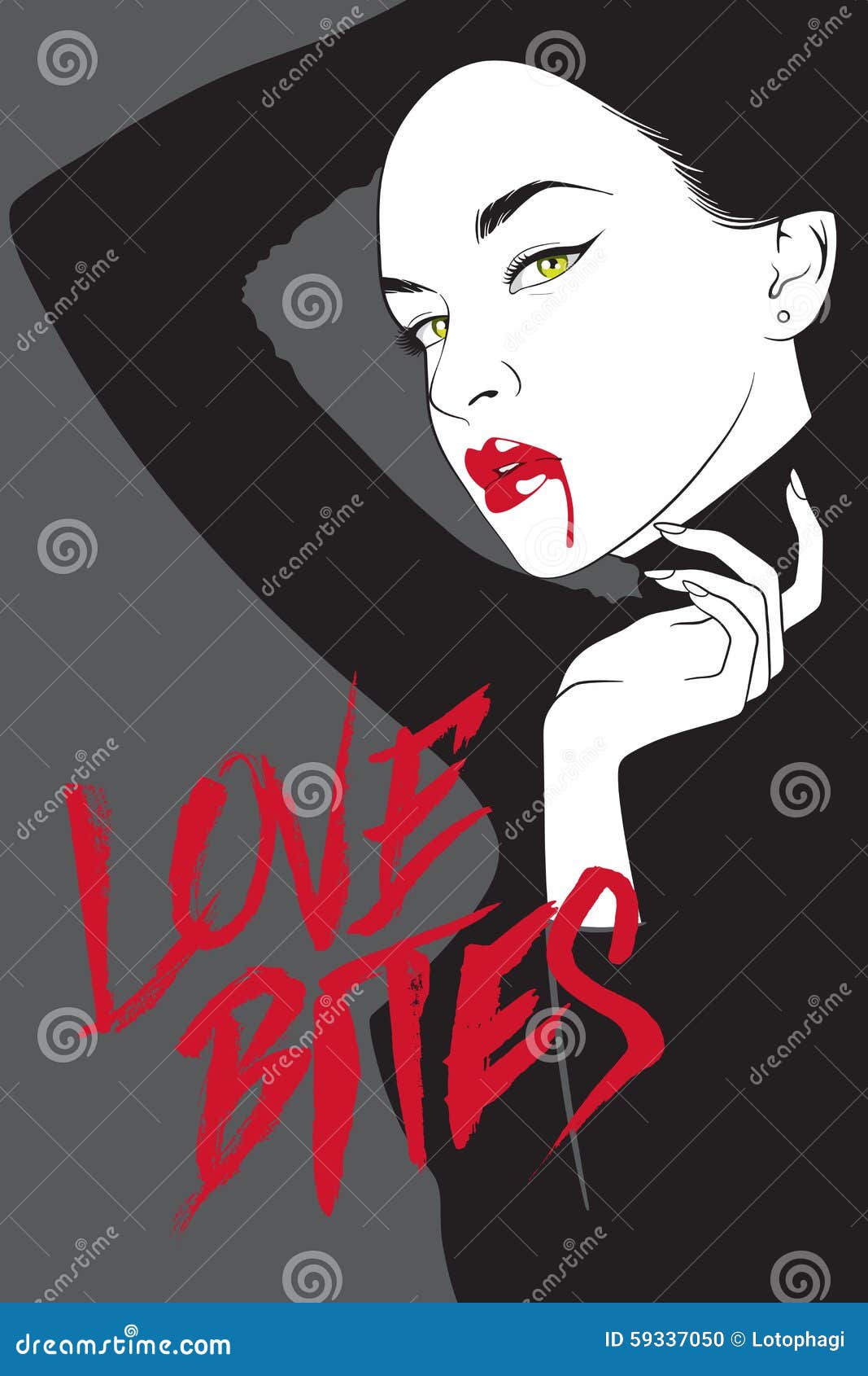 Vector Vampire Woman in Noir Comics Style Stock Vector - Illustration ...