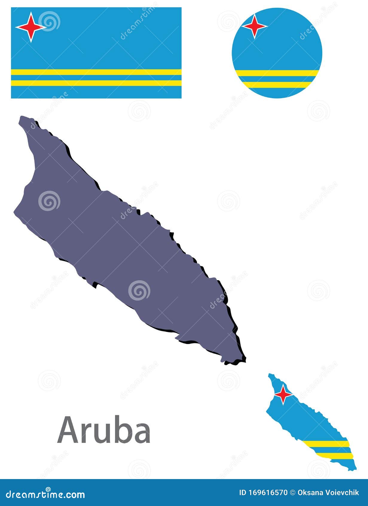 Vector van Aruba-silhouet vector illustratie. Illustration of textuur ...