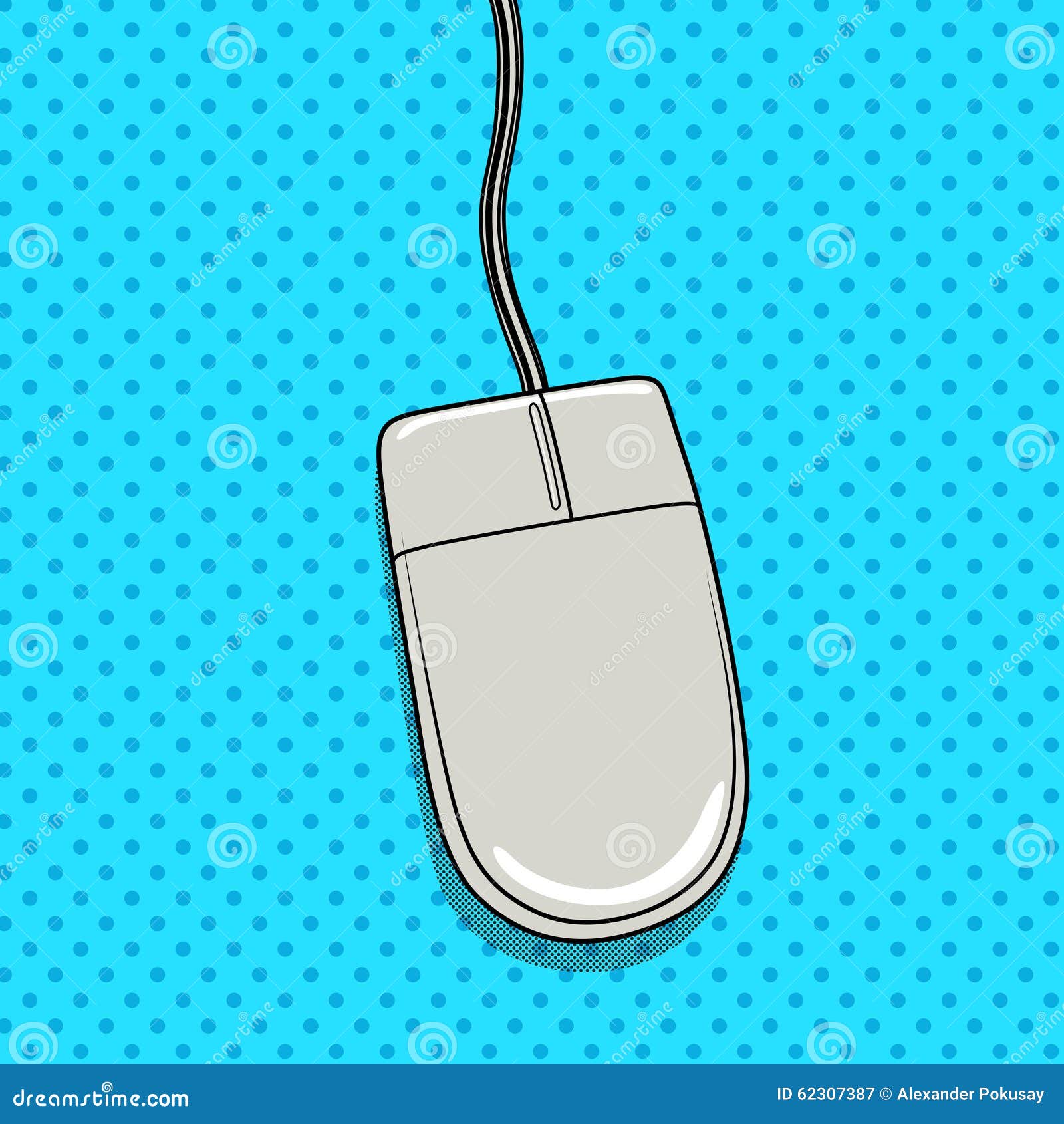 Vector Van De Het Pop-artstijl Van De Computermuis De Hand Getrokken ...