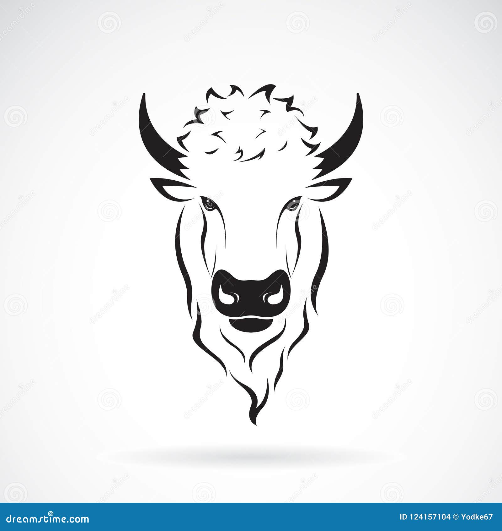 Vector Van Een Buffels Hoofdontwerp Op Witte Achtergrond Wild Dier ...
