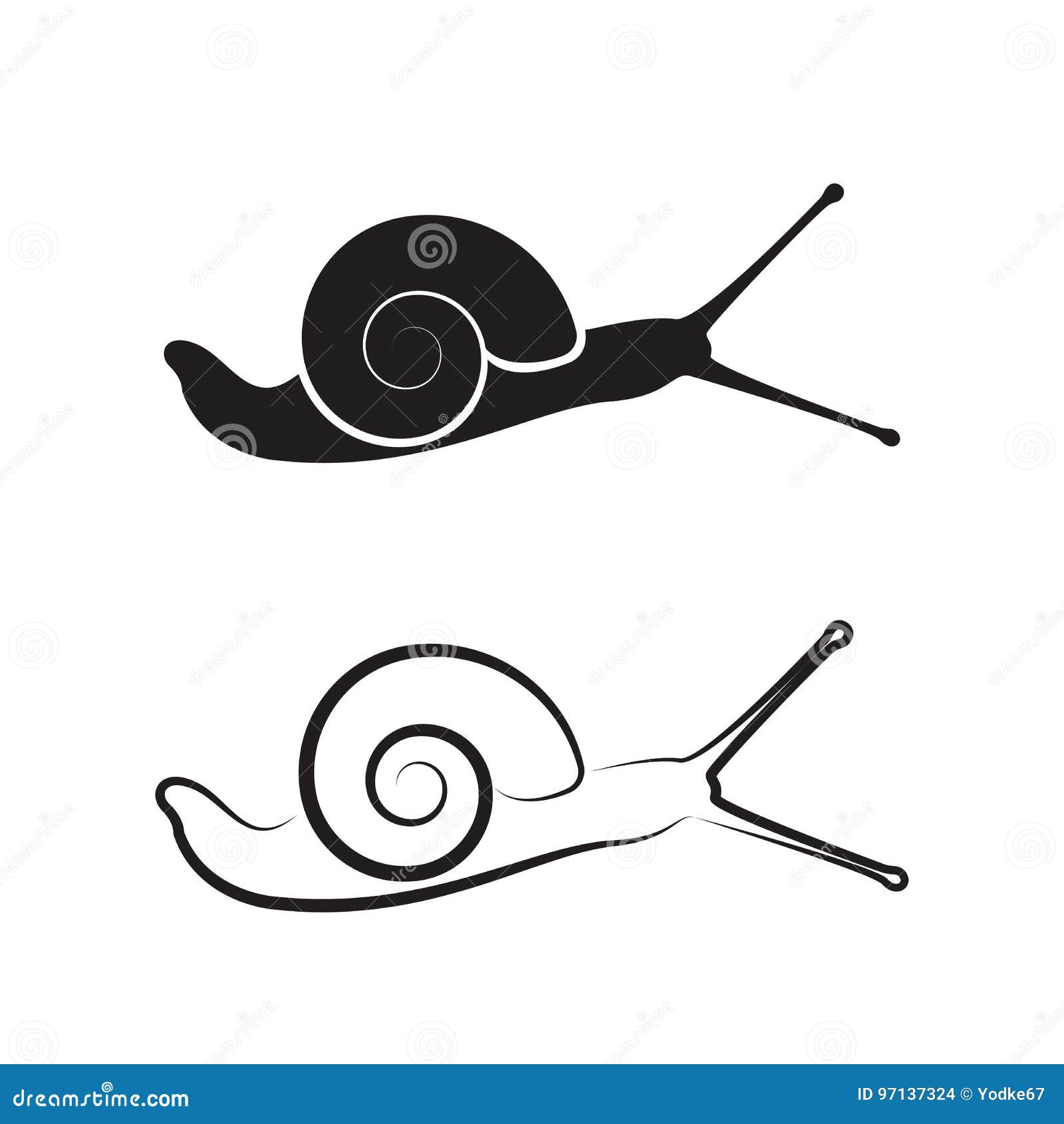 Vector Van Een Slak Op Witte Achtergrond Reptiel Vector Illustratie ...