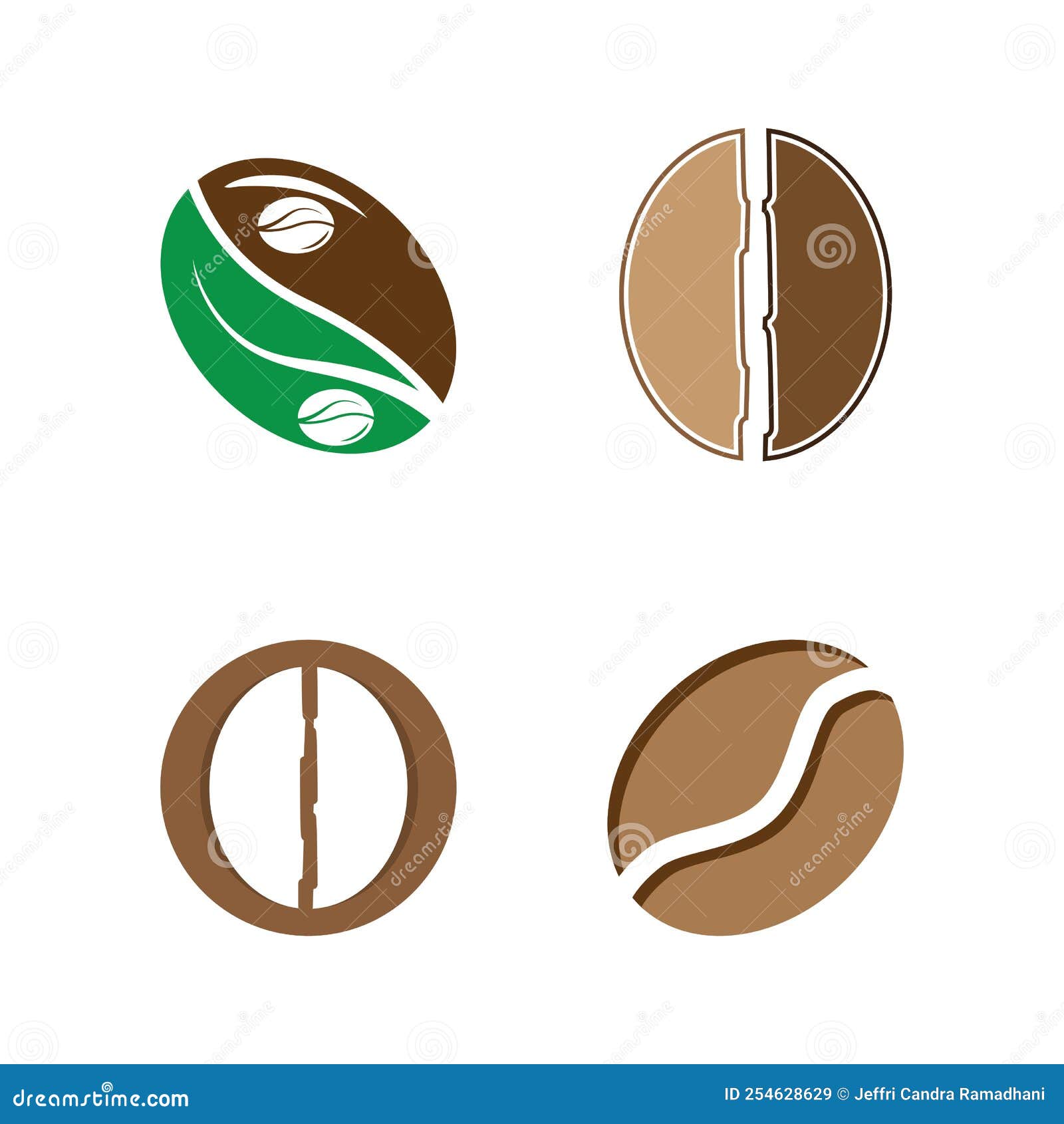 Vector van het koffieboon vector illustratie. Illustration of drank - 254628629