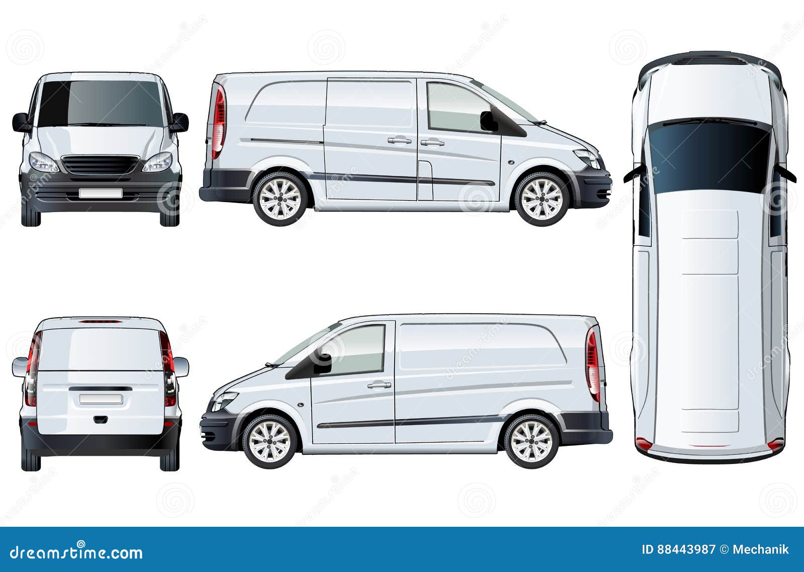 Vector Van Template Isolated On White | CartoonDealer.com #88443987