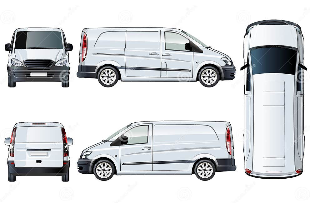 Vector Van Template Isolated on White Stock Vector - Illustration of ...