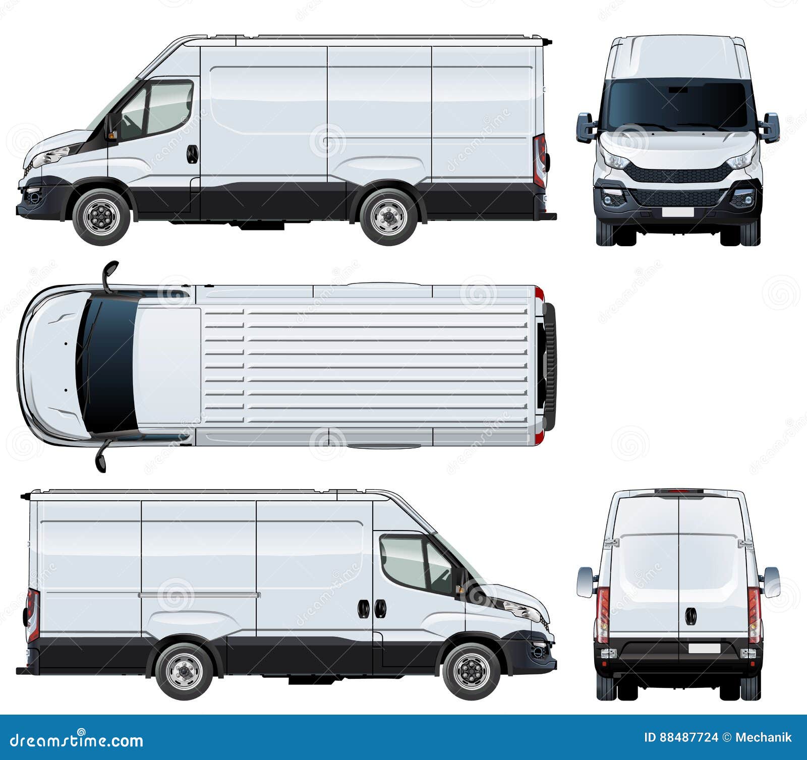 Vector Van Template Isolated on White Stock Vector - Illustration of ...