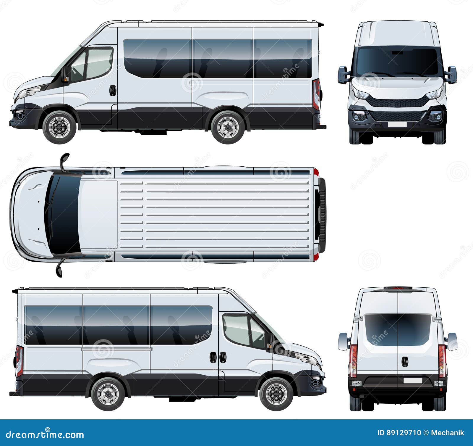 Vector Van Template Isolated On White | CartoonDealer.com #89129710