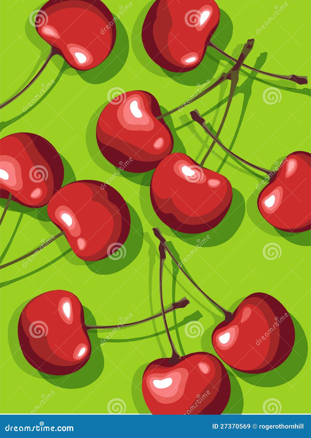 Vector Van Verspreide Kersen Vector Illustratie - Illustration of ...