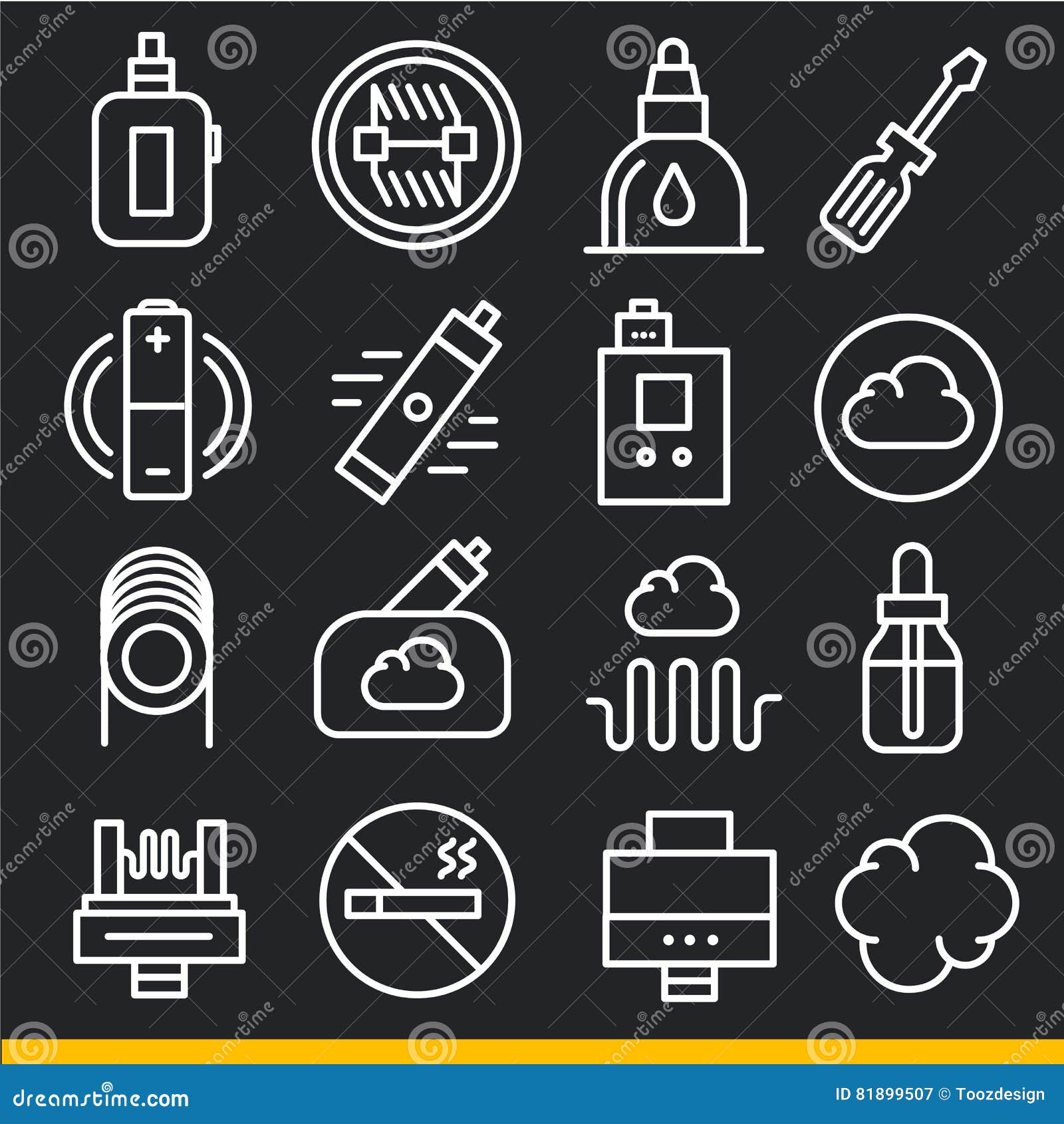 Vector Vaping Icons Set Isolated Trend Stock Vector - Illustration of ...
