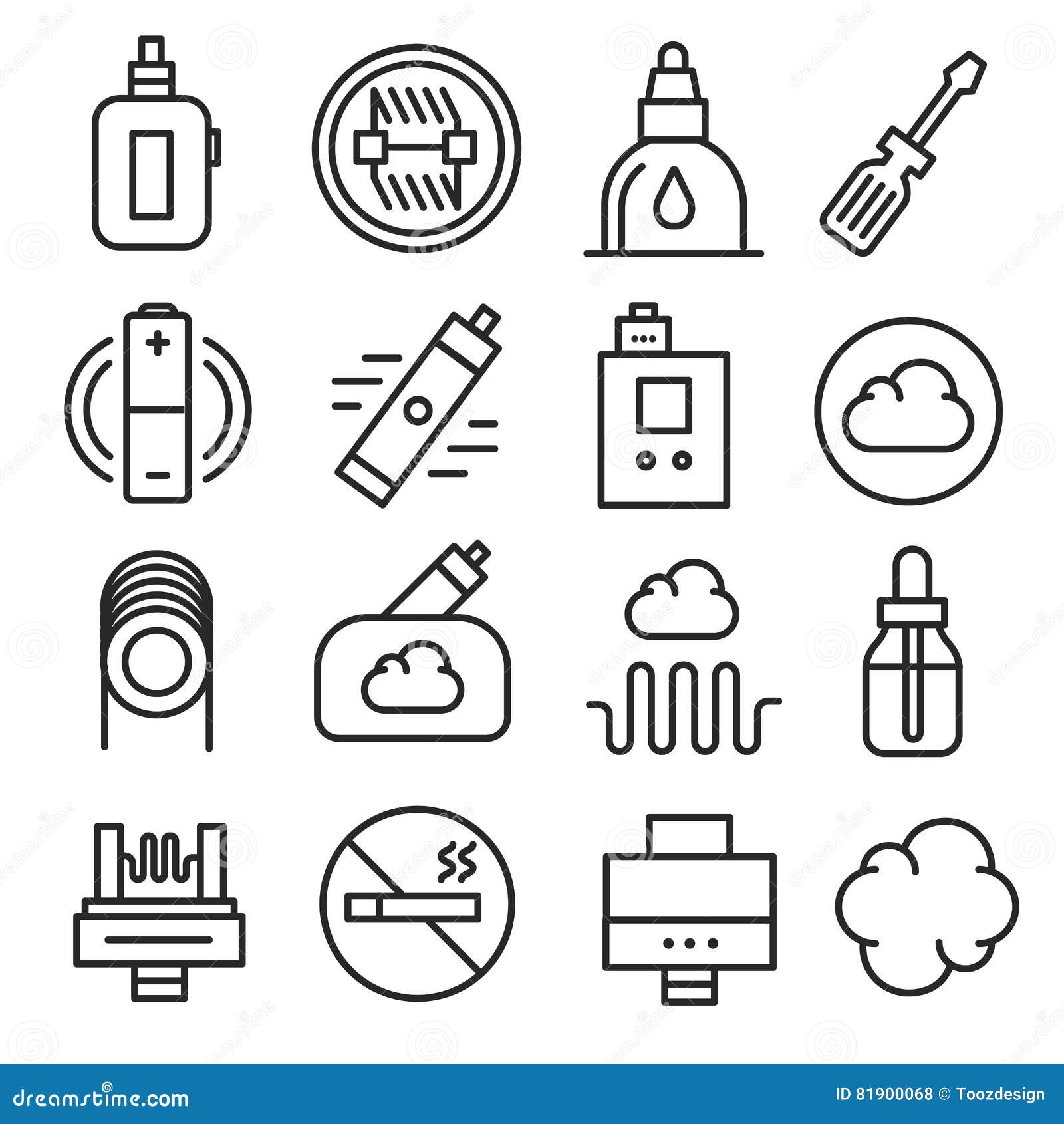 Vector Vaping Icons Set Isolated Trend Stock Vector - Illustration of ...