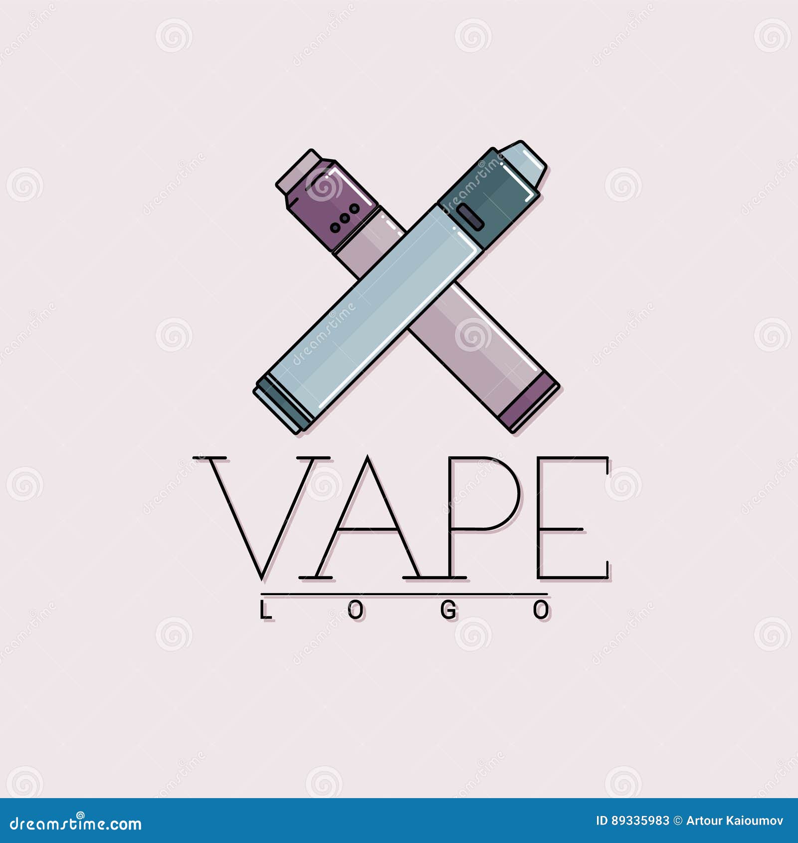 Vector Vaping Logo with Two Crossed Mechanical Modes. Colored with ...