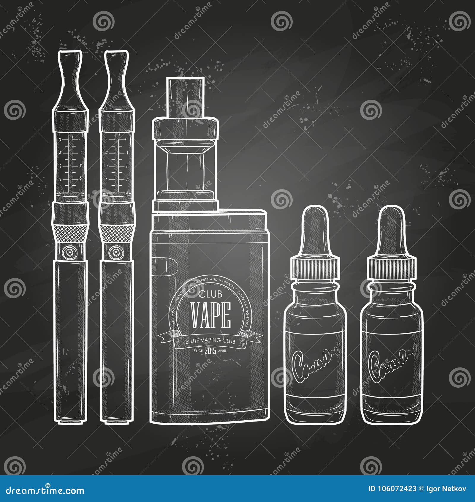 Vector vaping set stock vector. Illustration of personal - 106072423