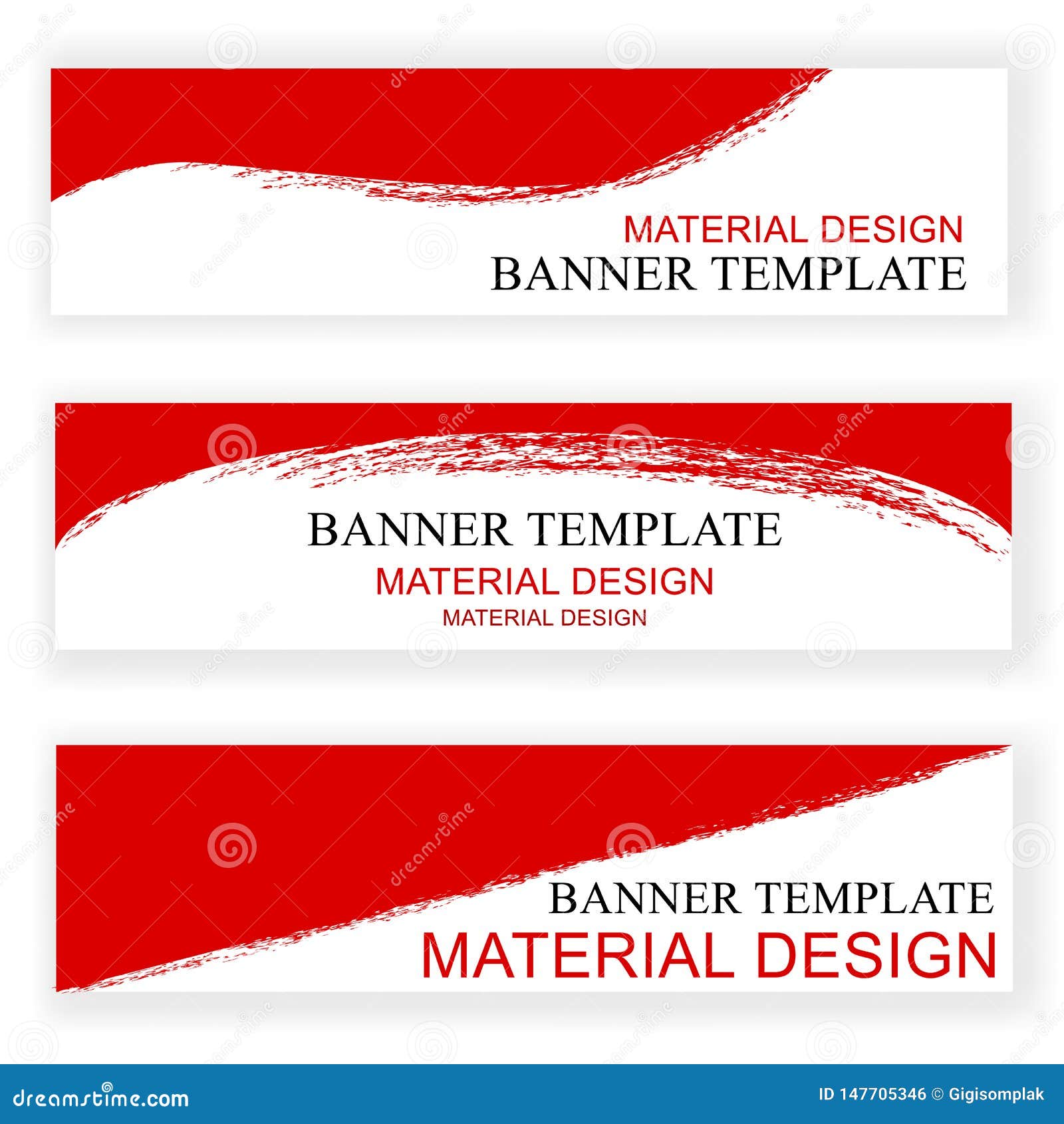 Vector 3 Variant Template Scribble Red Crayon on White Banner for ...