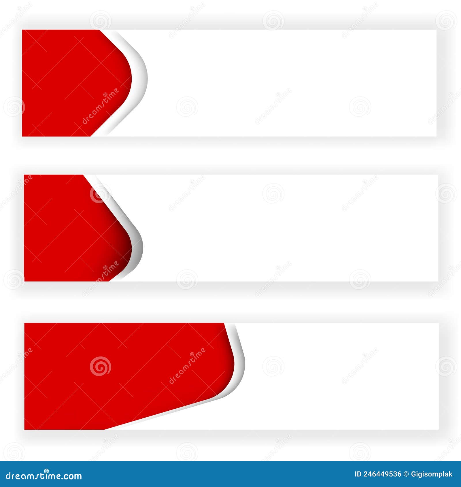 Vector 3 Variant Template Scribble Red Crayon on White Banner for ...