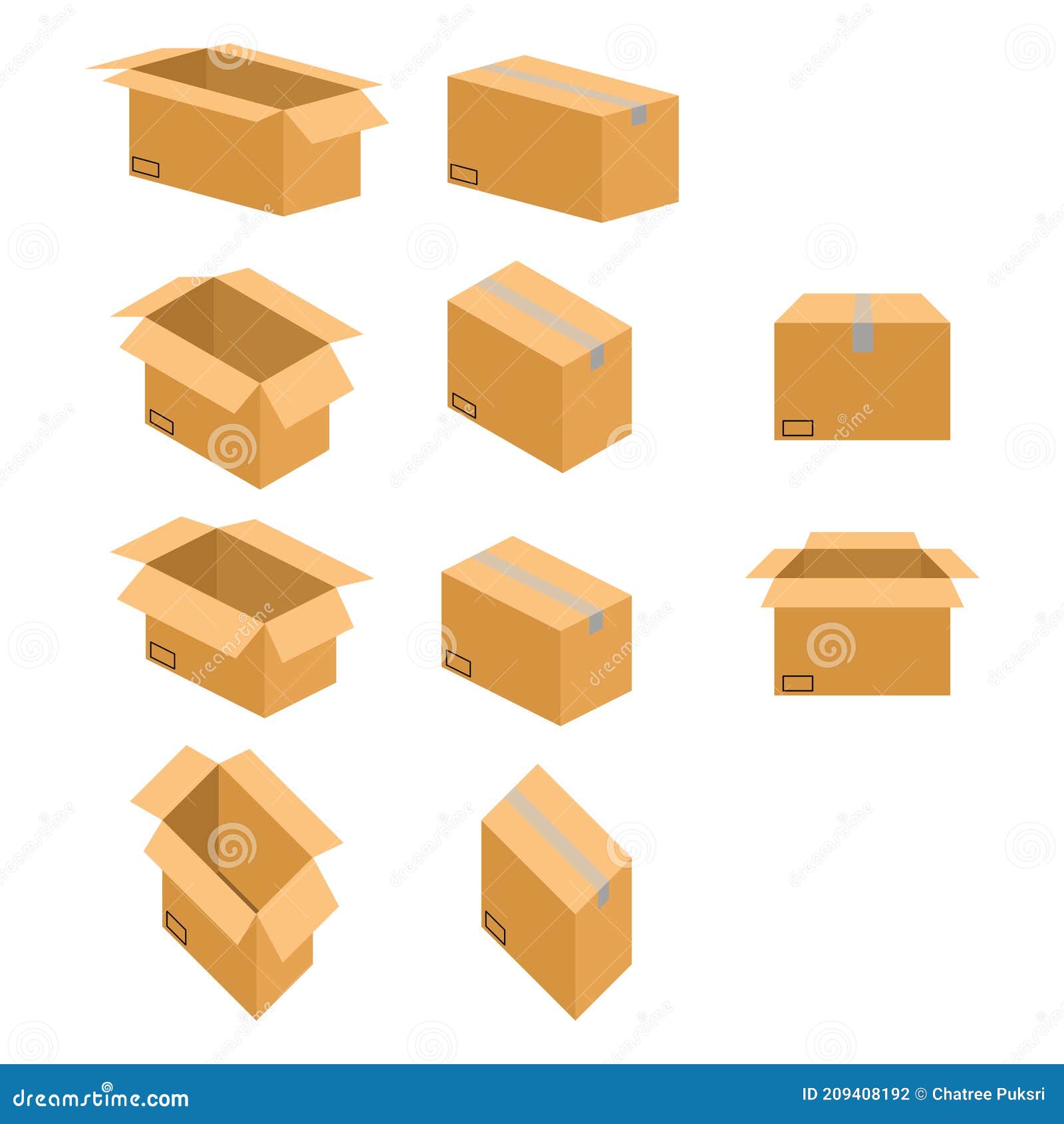 Vector of Various Angles of a Paper Box Stock Vector - Illustration of ...