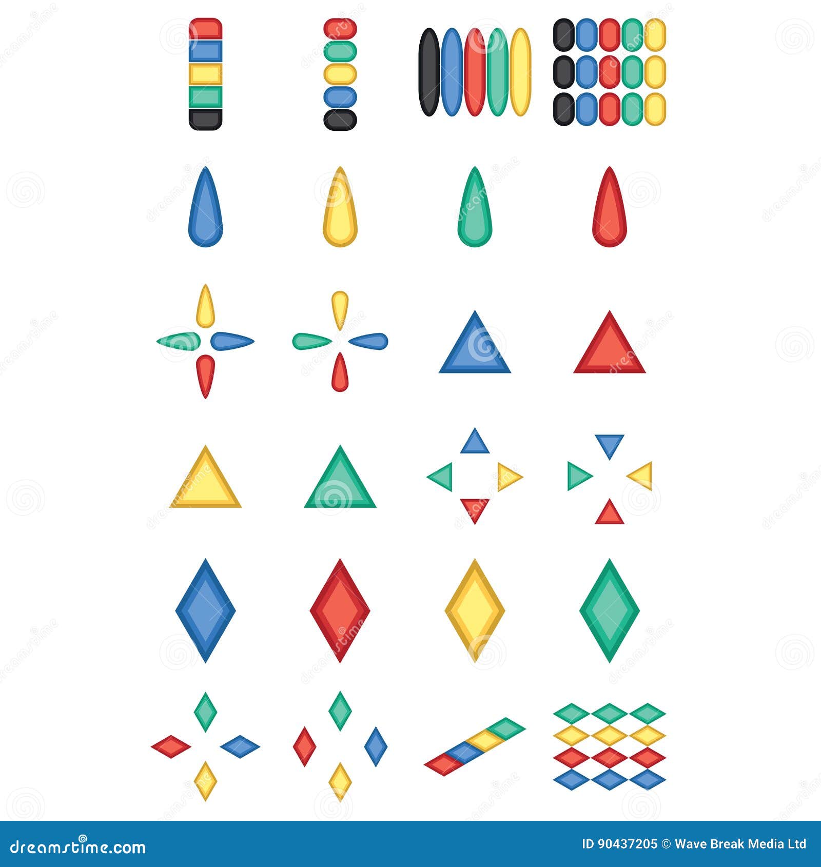 Vector of Various Colorful Geometrical Shapes Stock Vector ...