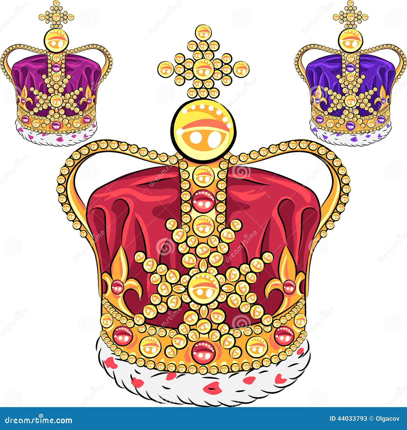 Vector Vastgestelde Gouden Kroon Vector Illustratie - Illustration of ...